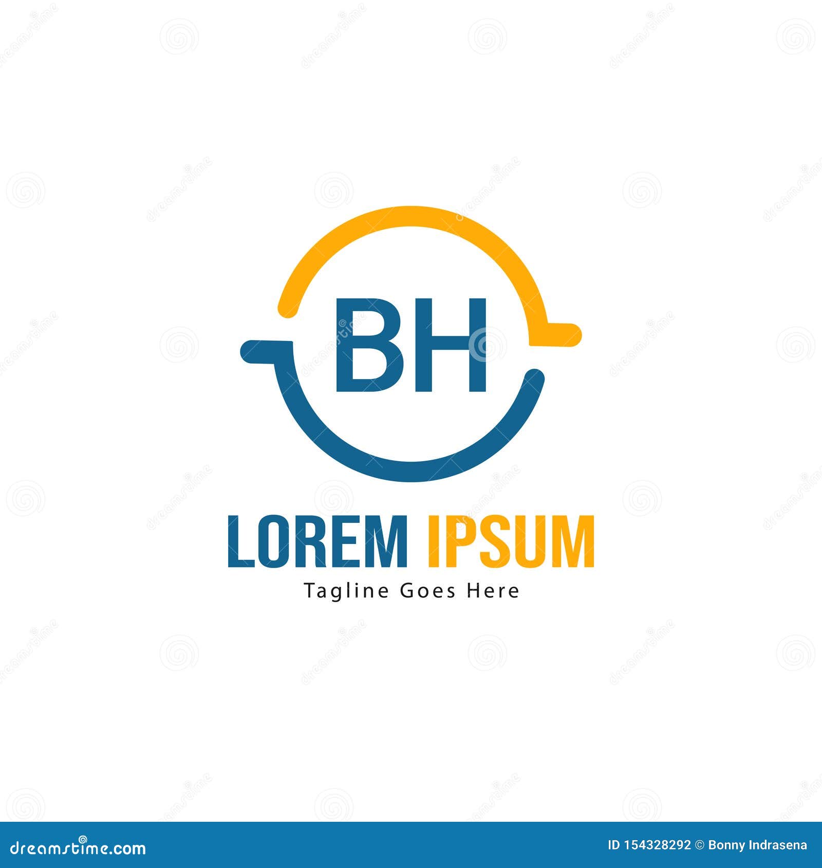BH Letter Logo Design. Creative Modern BH Letters Icon Illustration ...