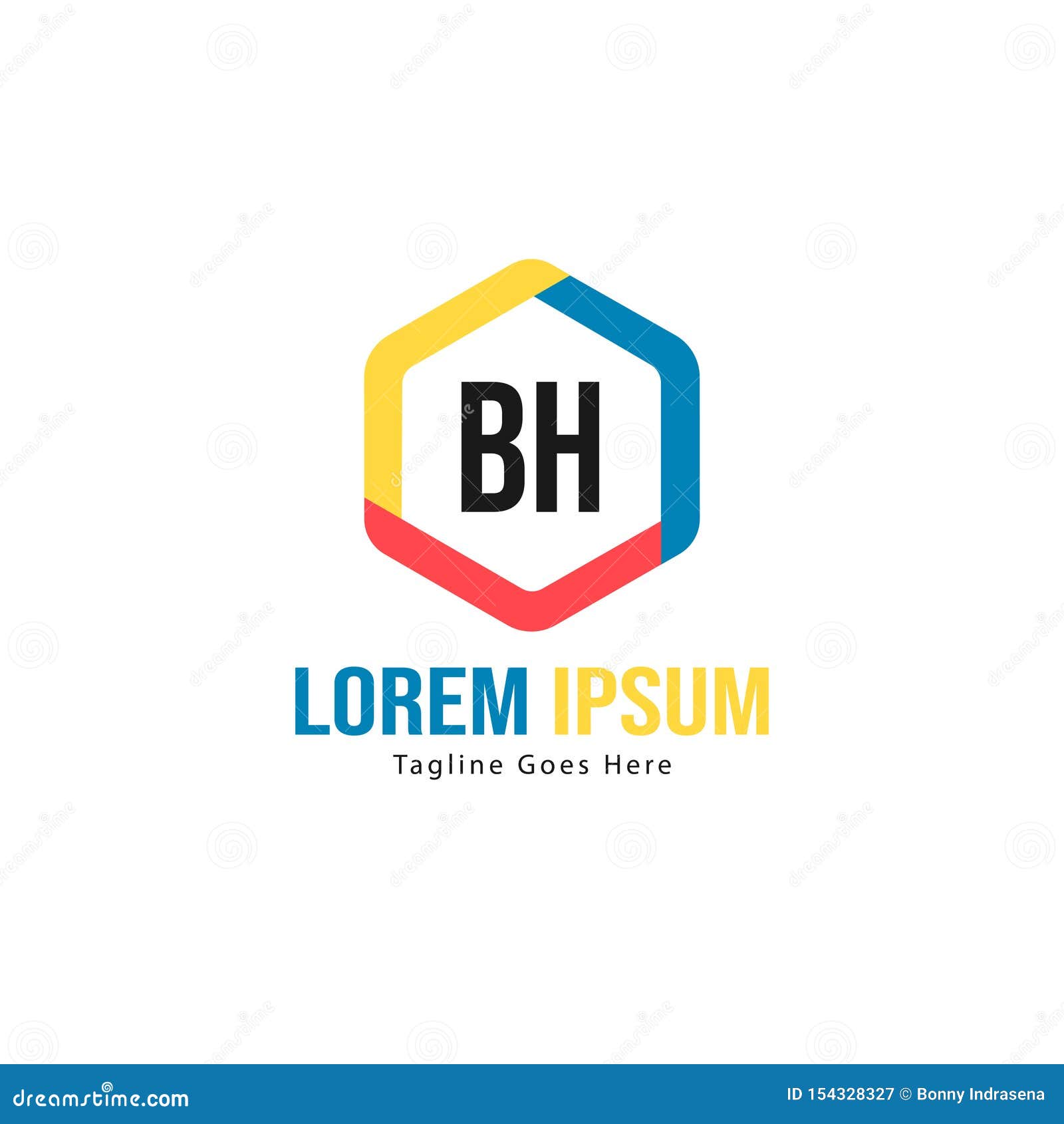 BH Letter Logo Design. Creative Modern BH Letters Icon Illustration ...