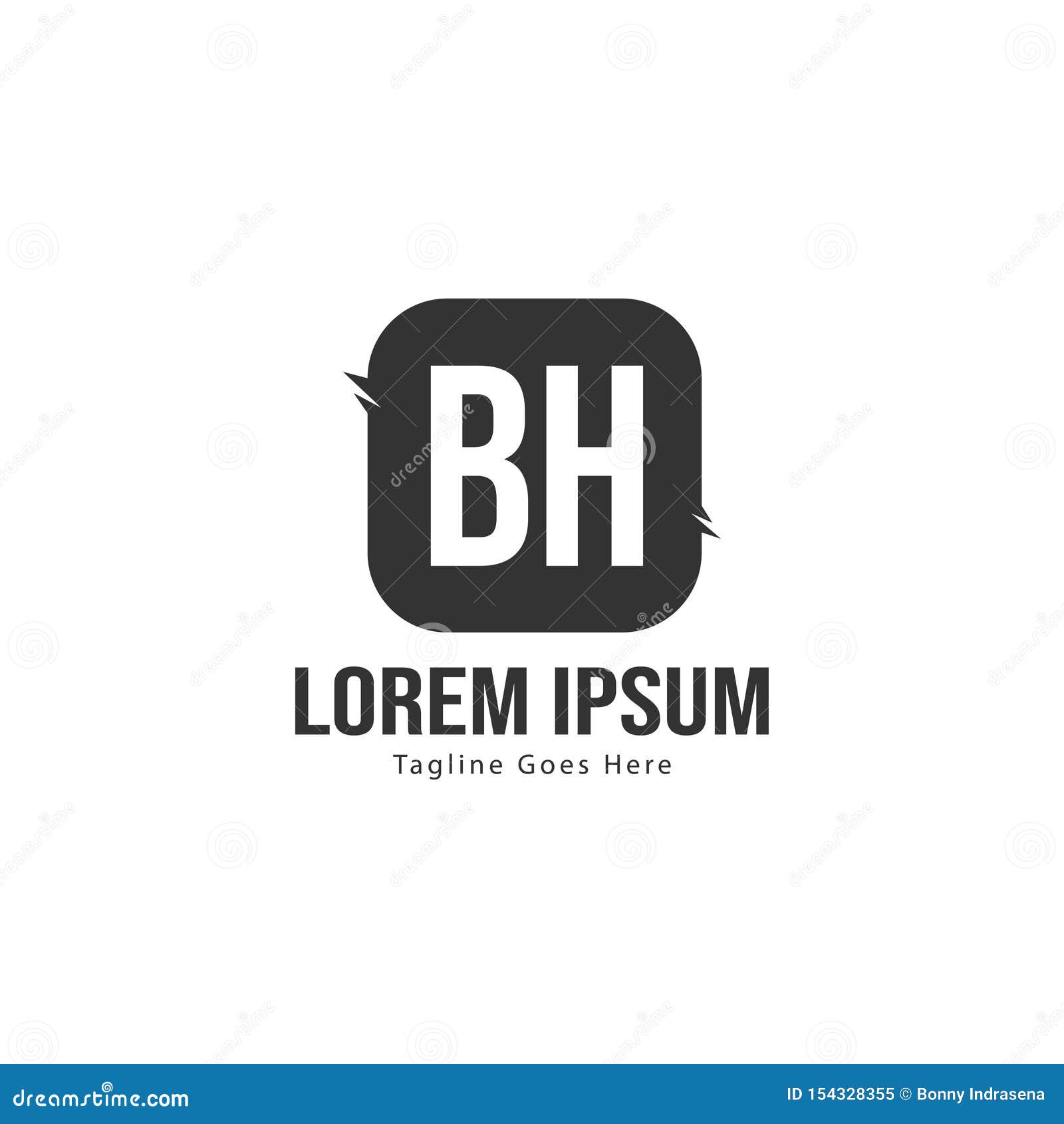 BH Letter Logo Design. Creative Modern BH Letters Icon Illustration ...