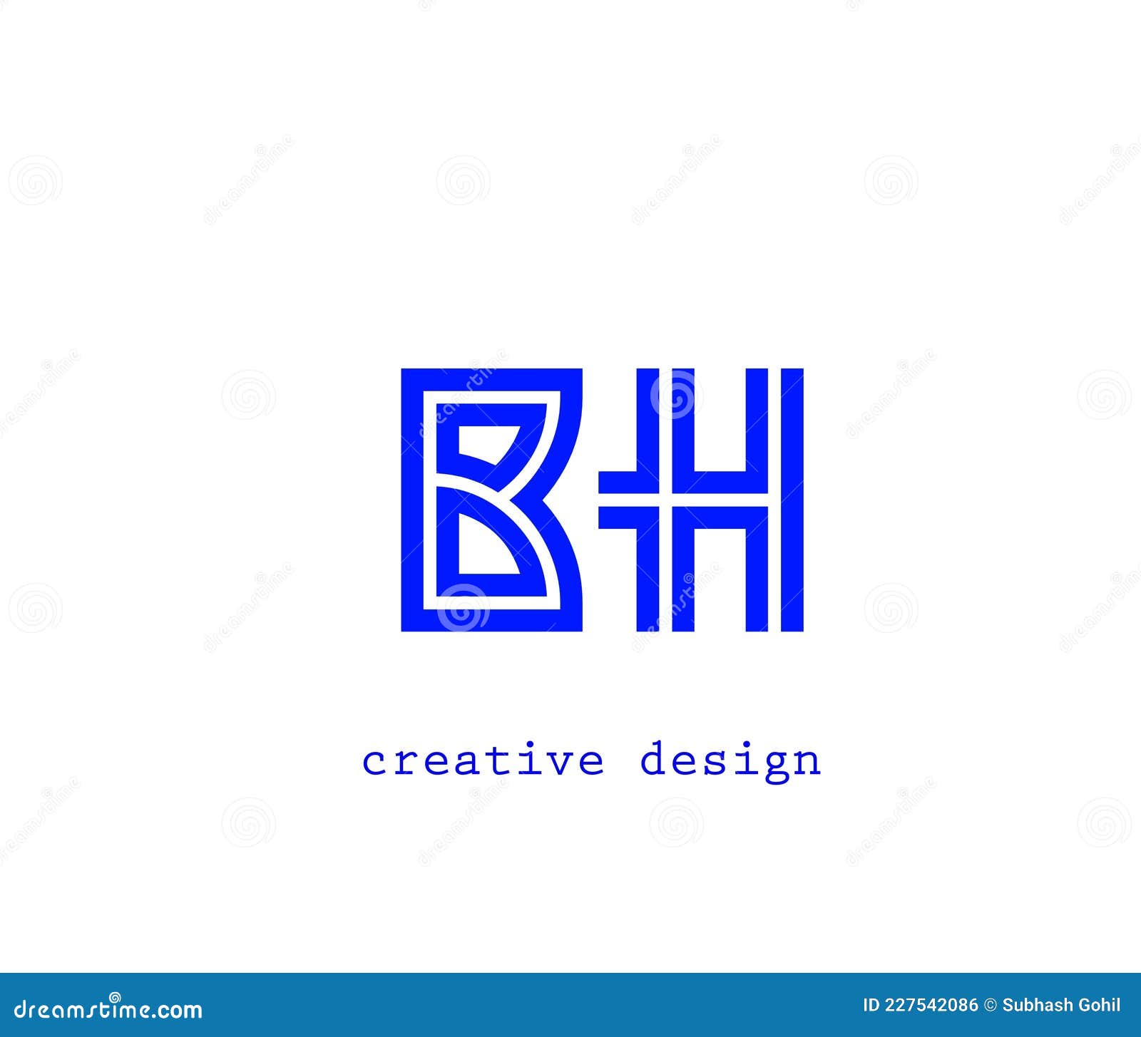 BH logo design stock illustration. Illustration of document - 227542086