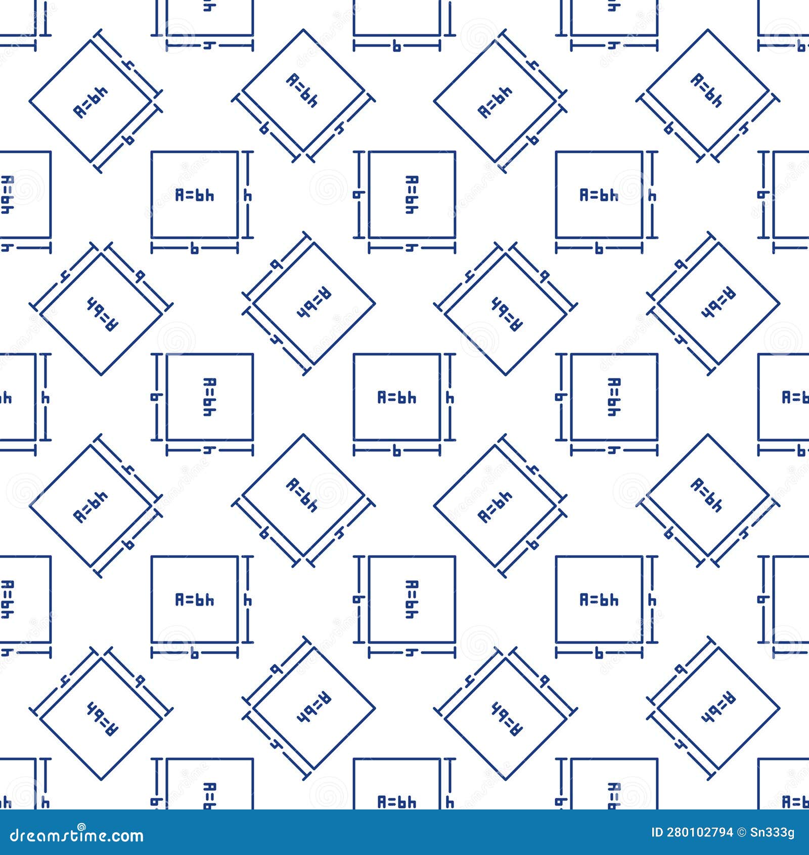 Vector Area of a Rectangle Concept Outline Seamless Pattern Stock ...