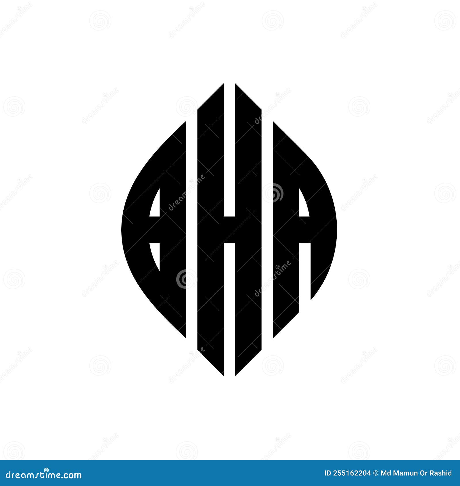 BHA Circle Letter Logo Design With Circle And Ellipse Shape. BHA ...
