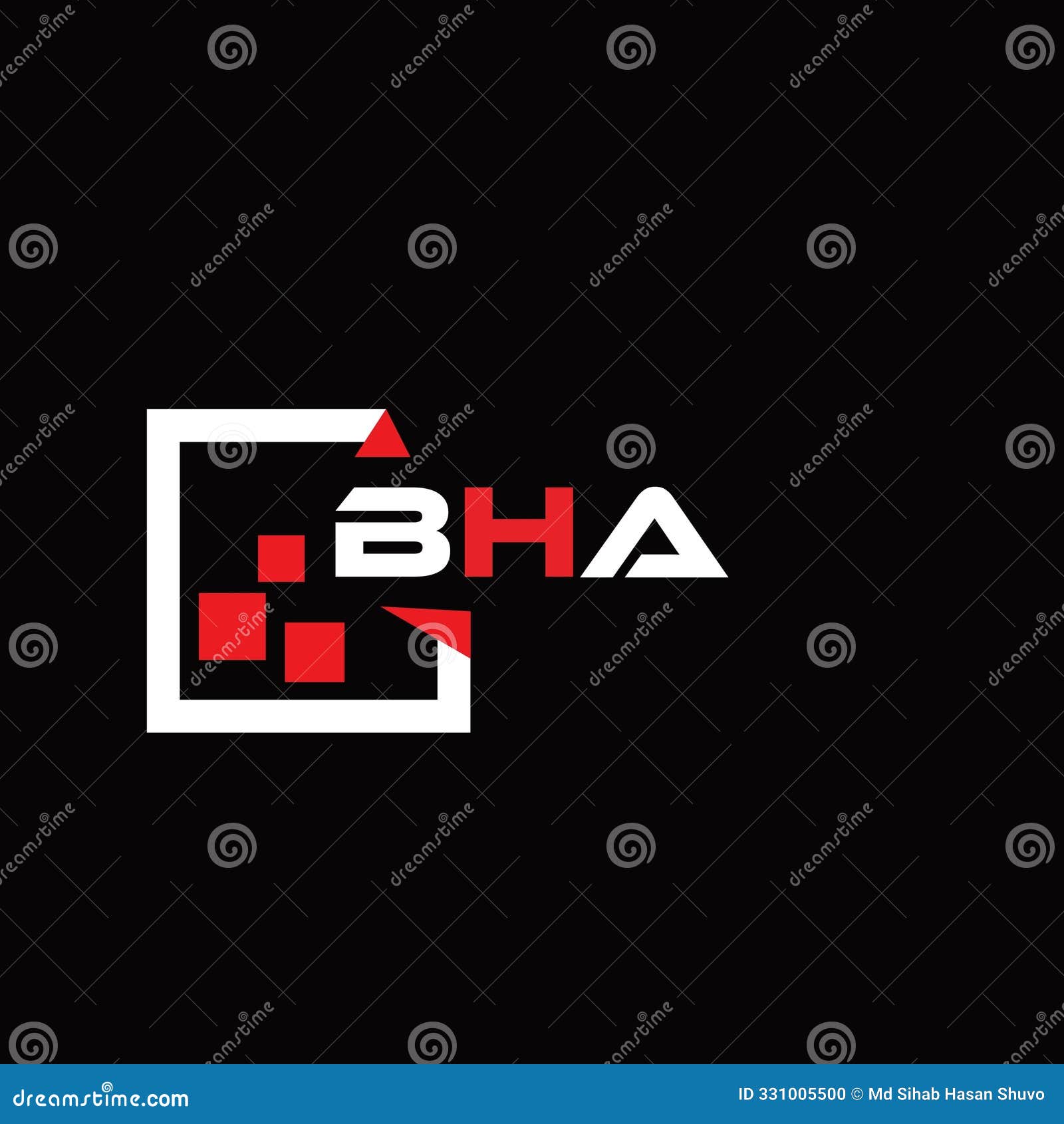 BHA Creative Minimalist Letter Logo. BHA Unique Vector Initials ...