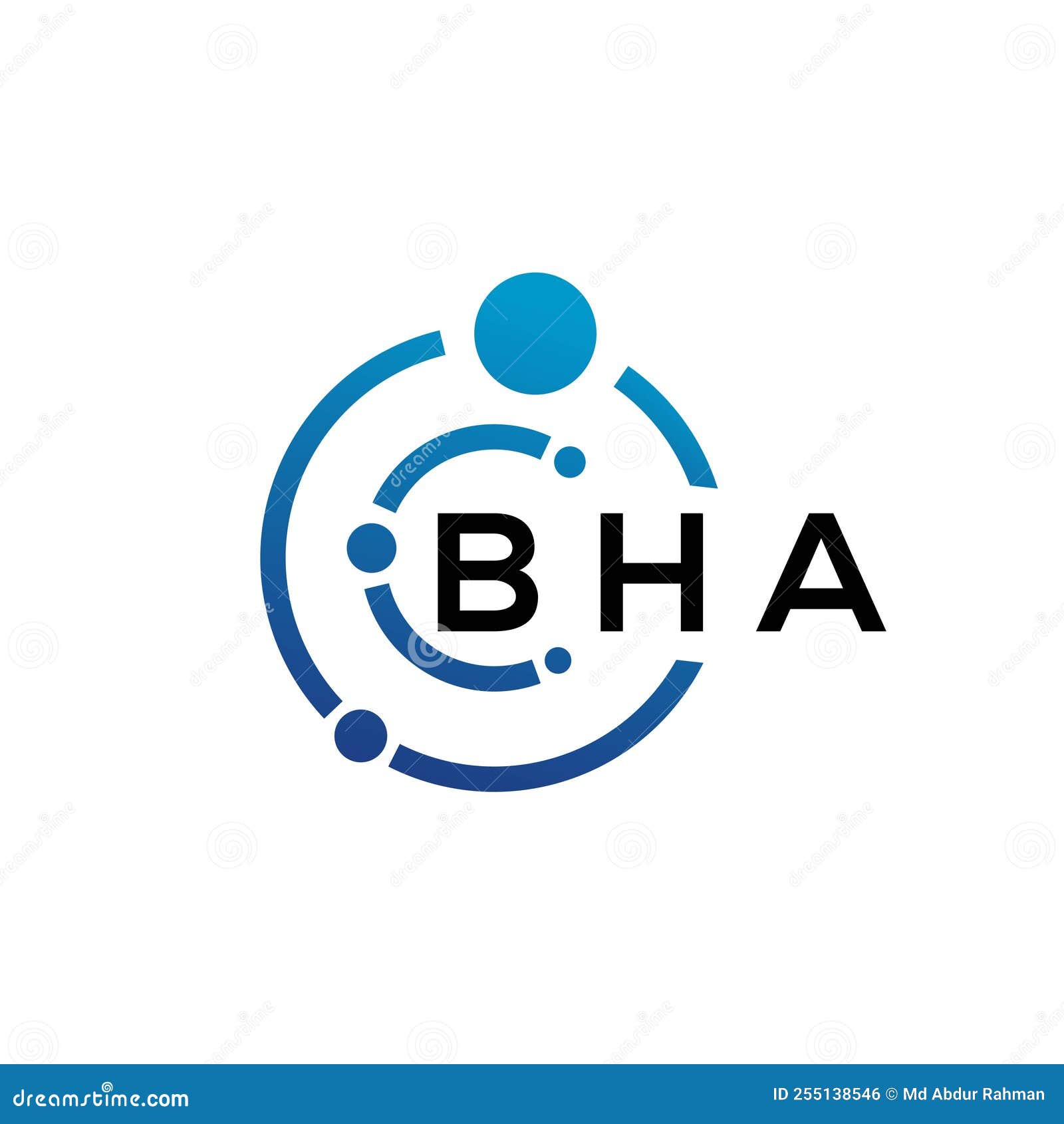 BHA Letter Logo Design on White Background. BHA Creative Initials ...