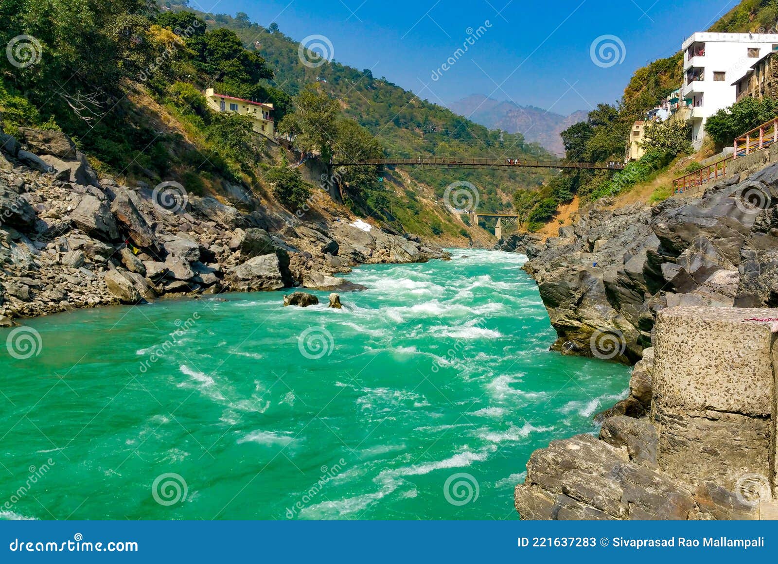 Bhagirathi River Flows at Dev Prayag in Uttarakhand, India. Stock Image ...