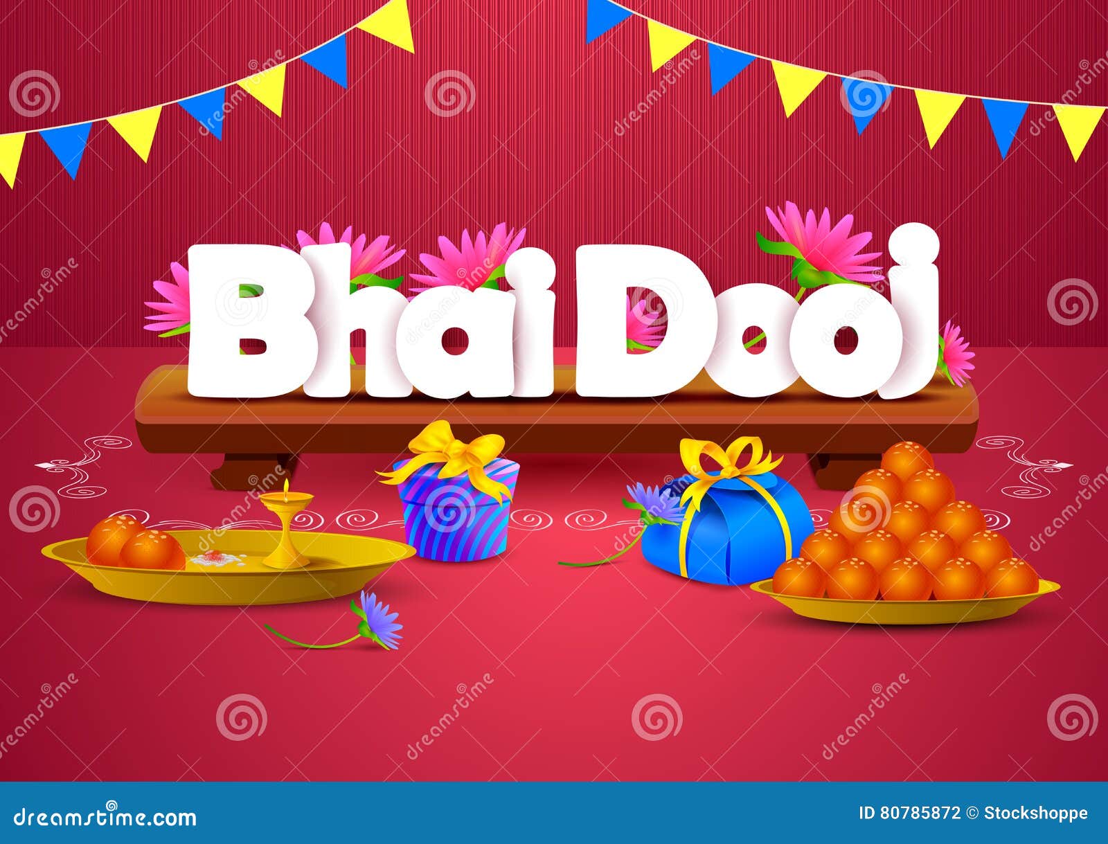 Bhai Dooj Wallpaper Background Stock Vector - Illustration of bhaiya ...
