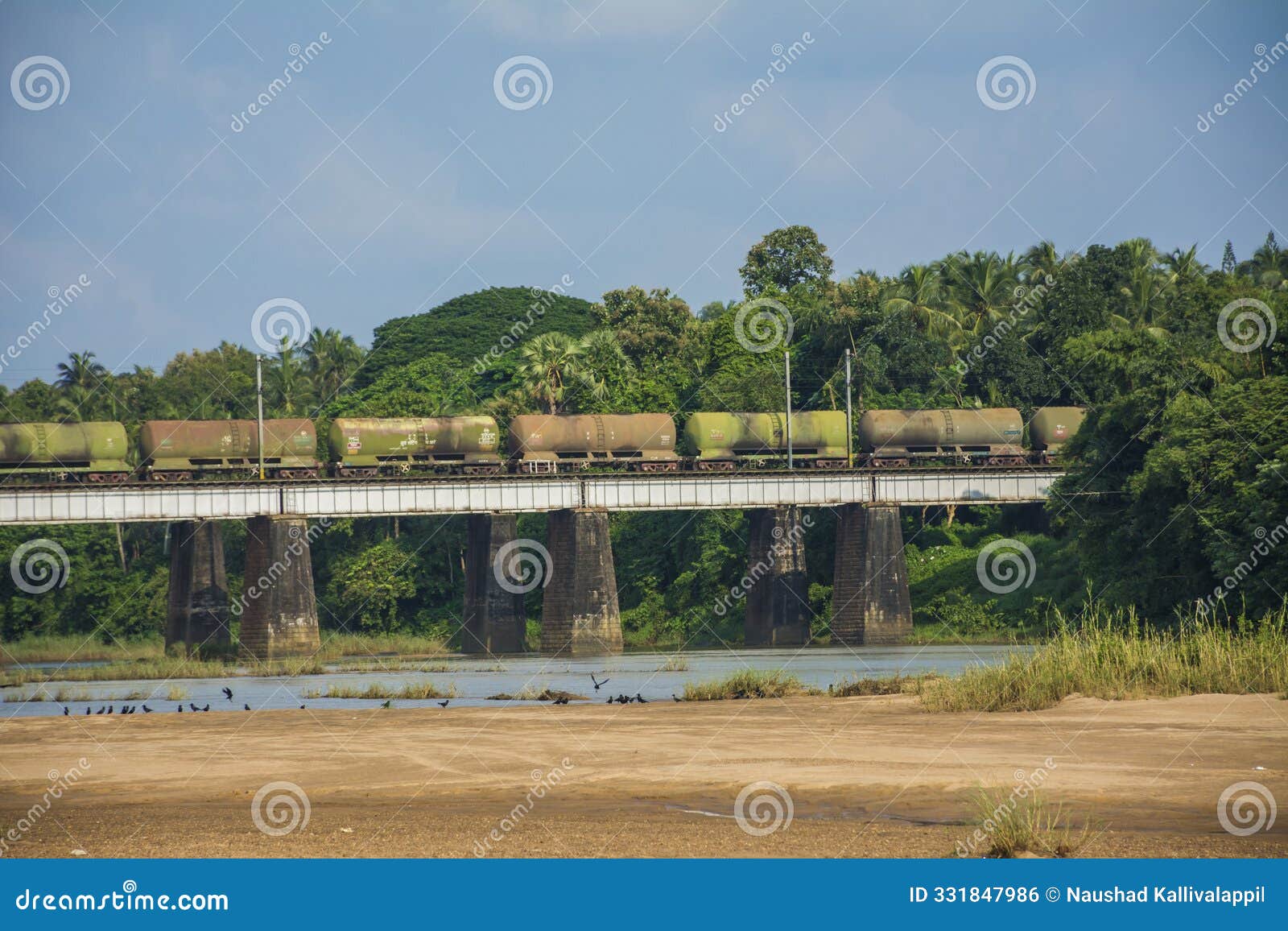 Bharathapuzha river bridge stock photo. Image of line - 331847986
