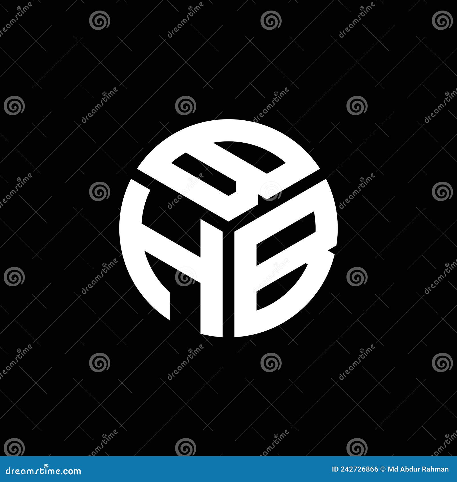 BHB Letter Logo Design on Black Background. BHB Creative Initials ...
