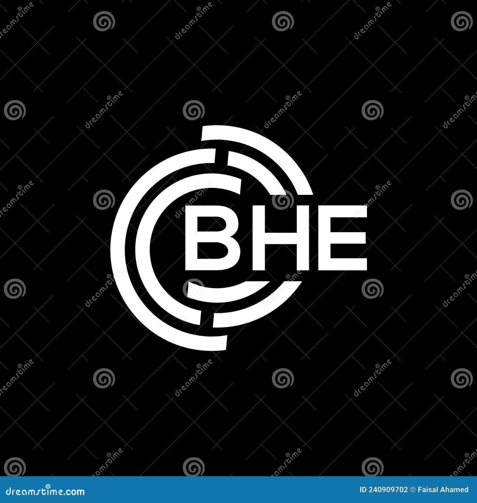 BHE Letter Logo Design on Black Background. BHE Creative Initials ...