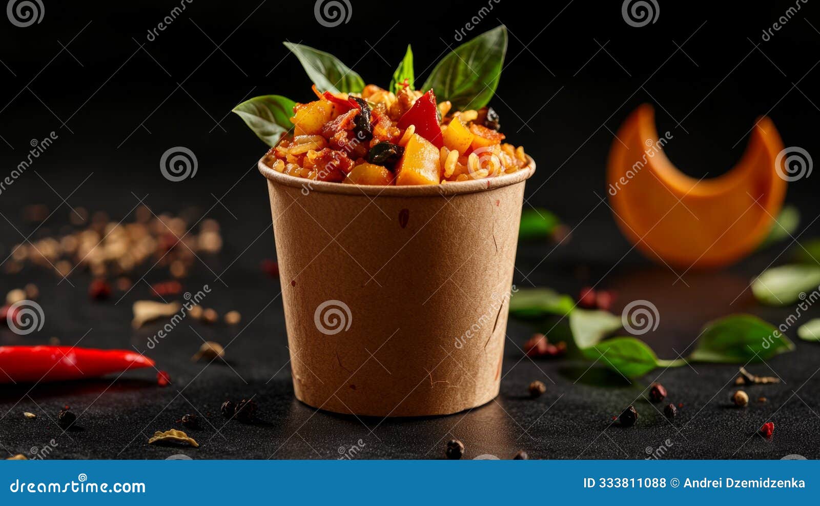 Bhel Poori, An Indian Roadside Snack In A Conical Paper Container Stock ...