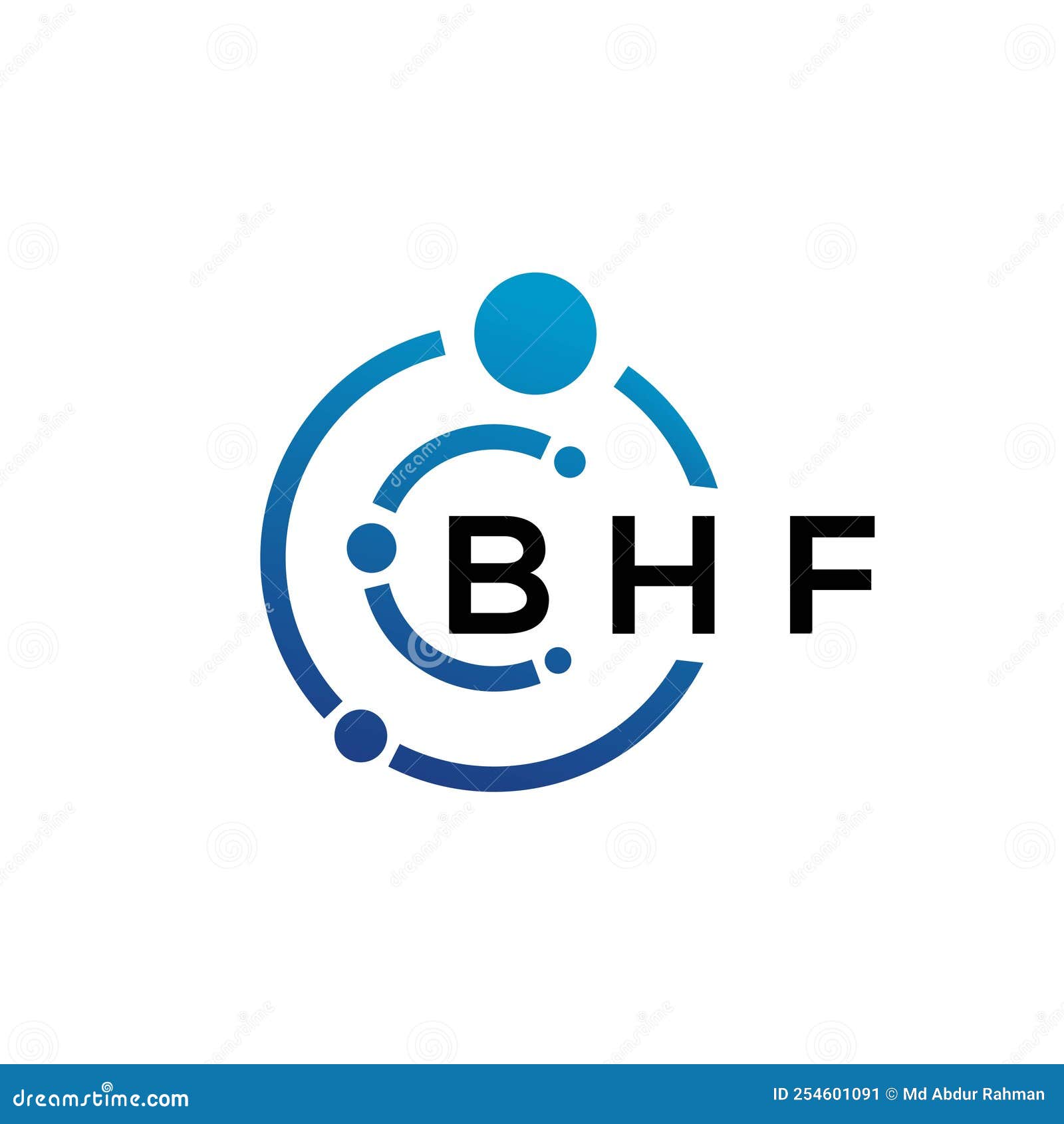 BHF Letter Logo Design on White Background. BHF Creative Initials ...