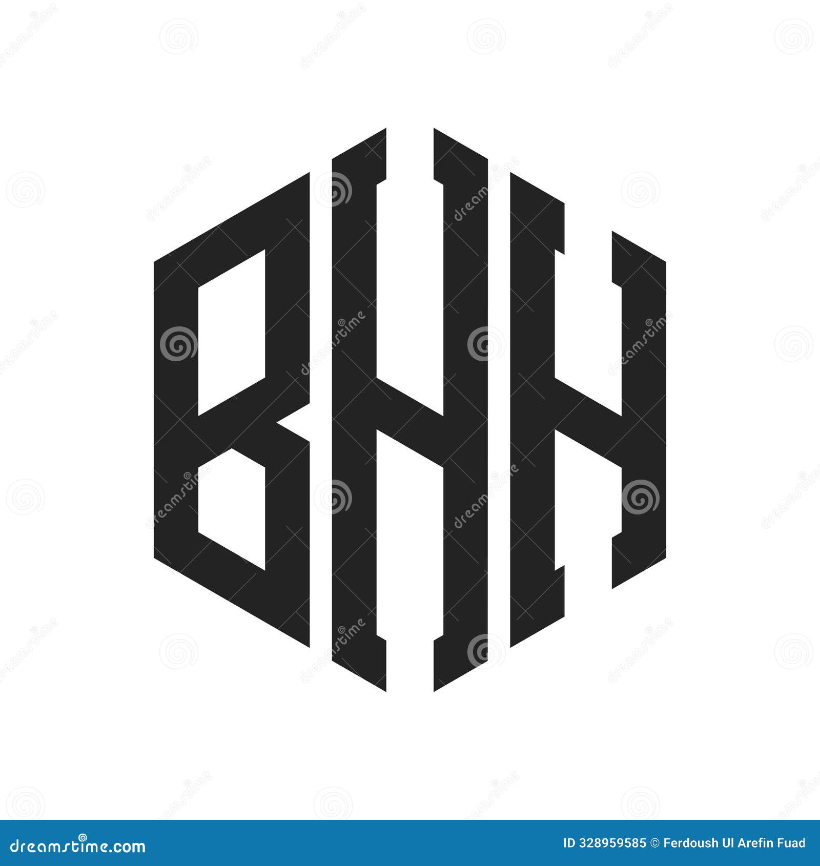 BHH Logo Design. Initial Letter BHH Monogram Logo Using Hexagon Shape ...