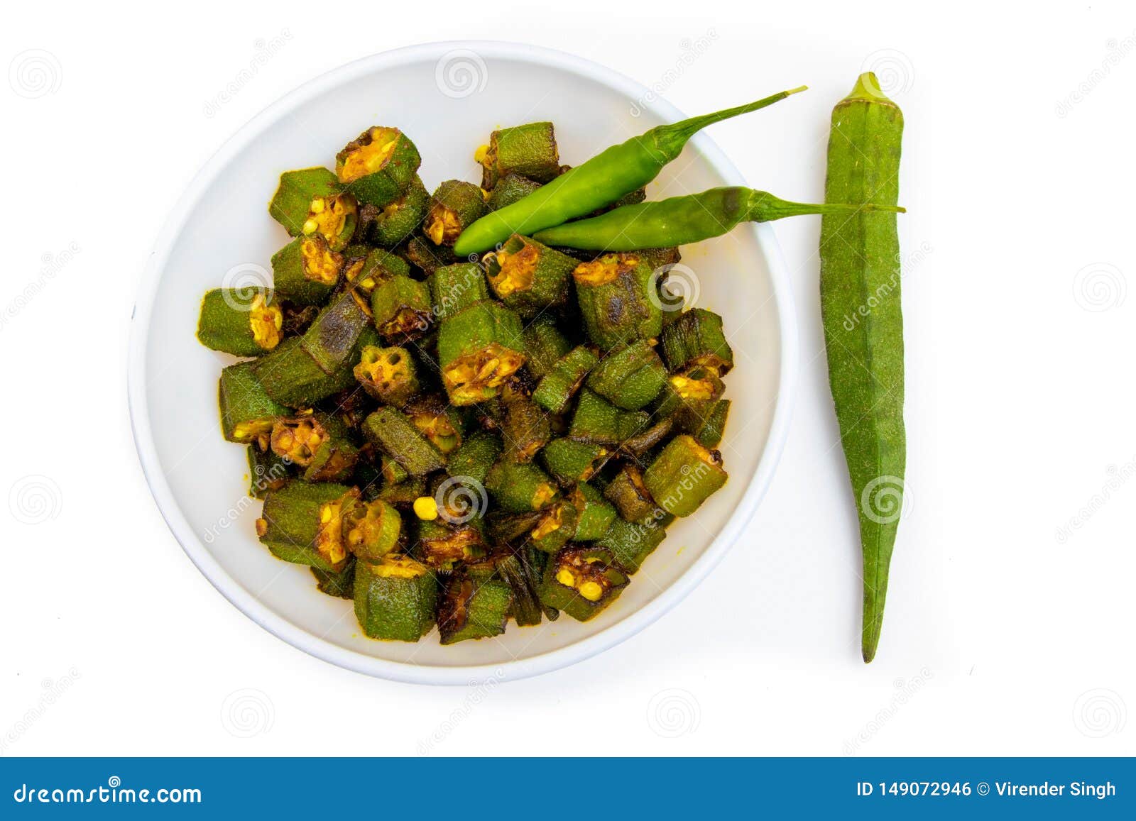 Bhindi or Lasd Finger, Okra Dish Stock Photo - Image of okra, chilli ...
