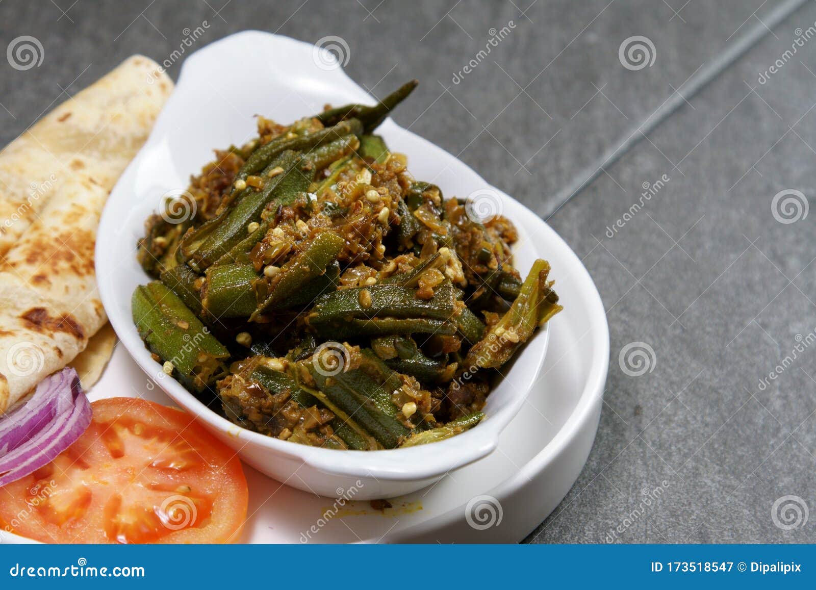 Bhindi Masala or Stuffed Bhindi or Okra, an Indian Vegetable Stock ...