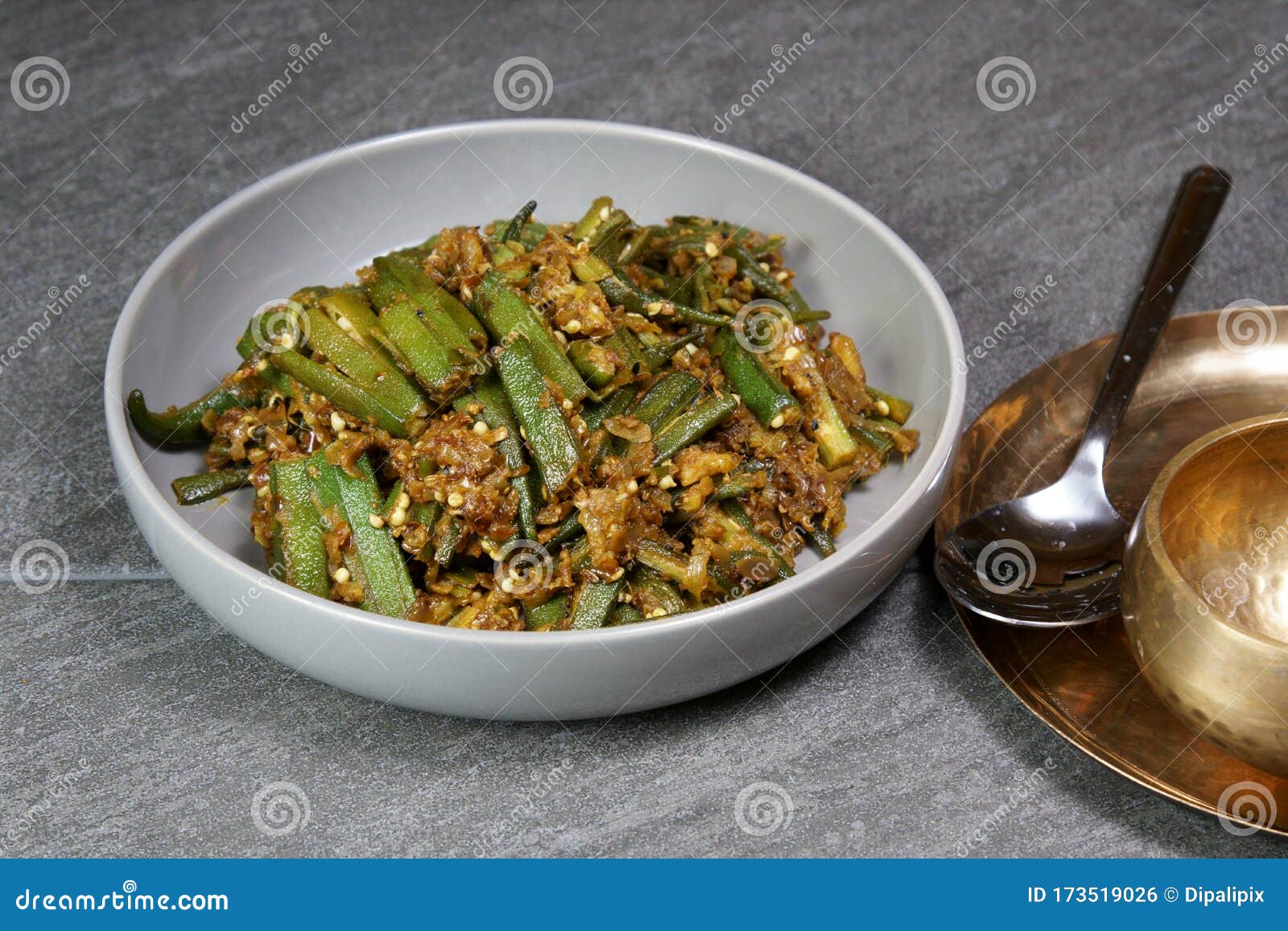 Bhindi Masala or Stuffed Bhindi or Okra, an Indian Vegetable Stock ...