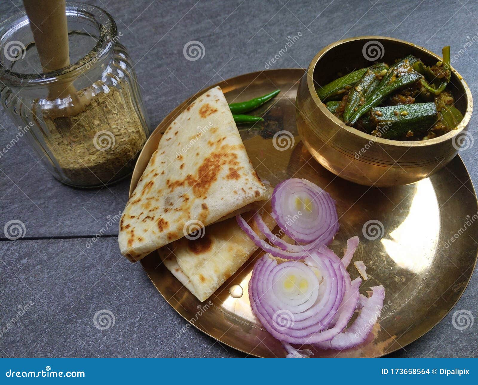 Bhindi Masala or Stuffed Bhindi or Okra, an Indian Vegetable on a Plate ...