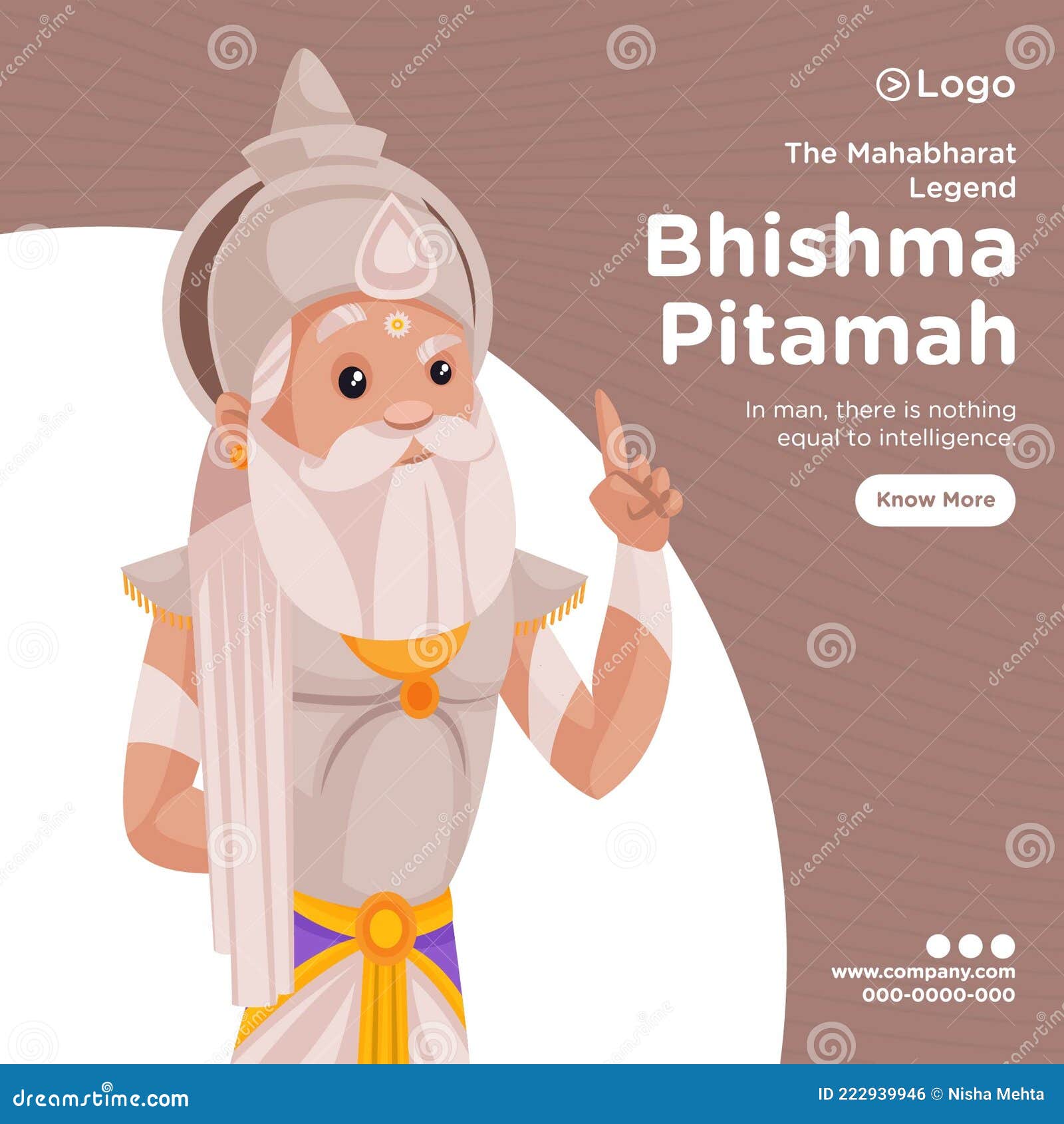 Bhishma Pitamaha & Lord Krishna Vector Illustration | CartoonDealer.com ...