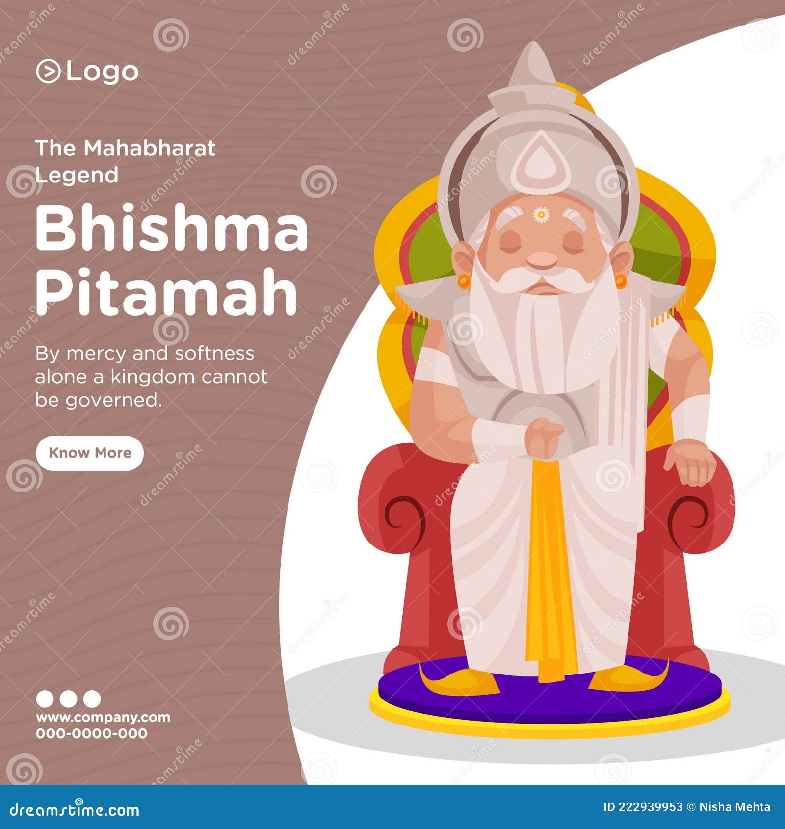 Bhishma Pitamaha & Lord Krishna Vector Illustration | CartoonDealer.com ...