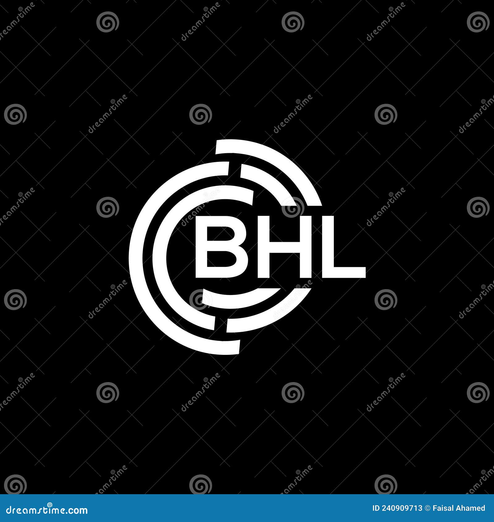 BHL Letter Logo Design on Black Background. BHL Creative Initials ...