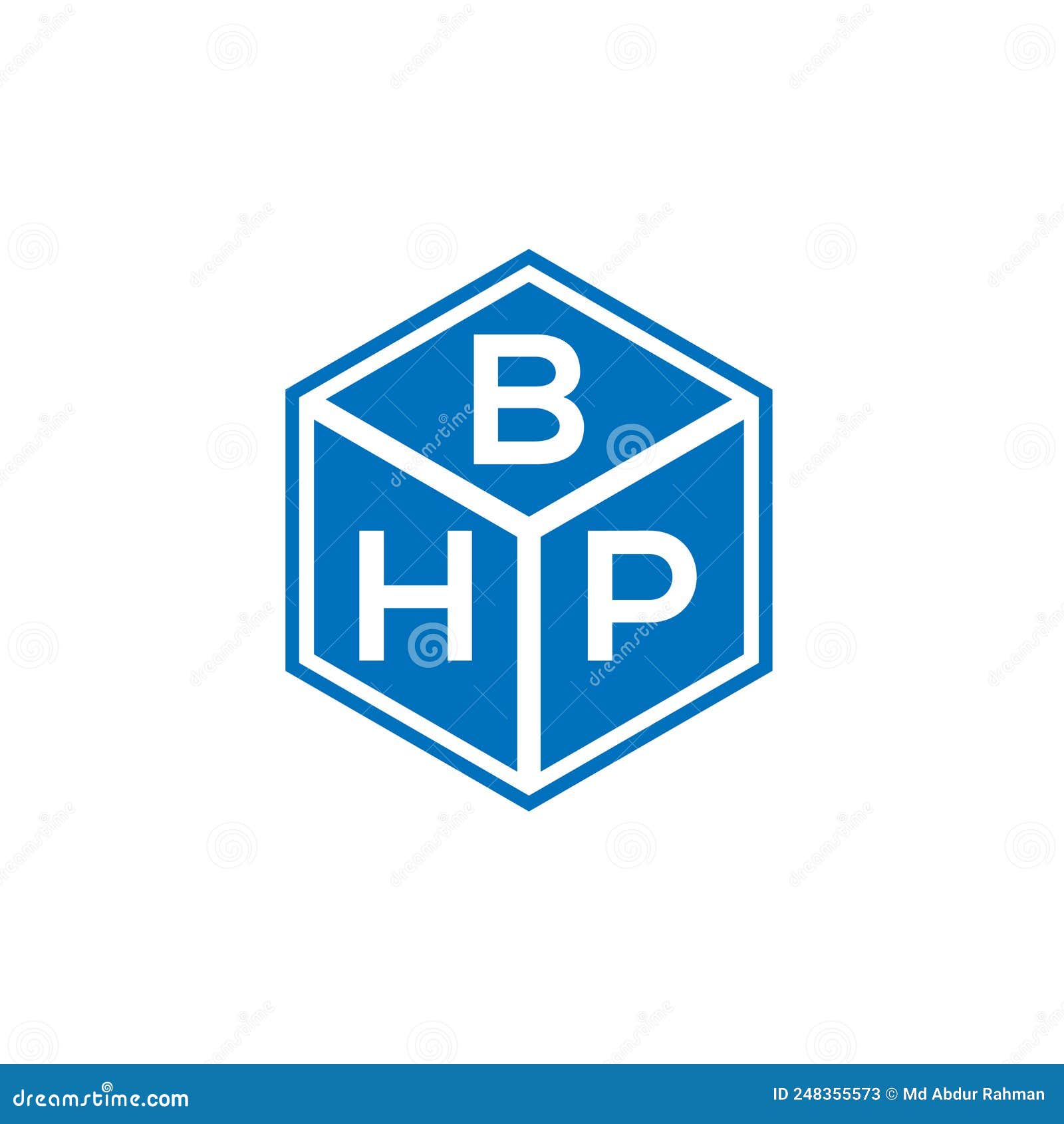BHP Letter Logo Design on Black Background. BHP Creative Initials ...