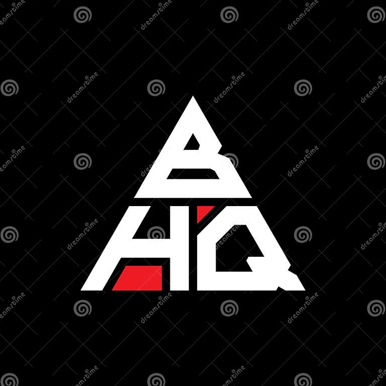 BHQ Triangle Letter Logo Design with Triangle Shape. BHQ Triangle Logo ...