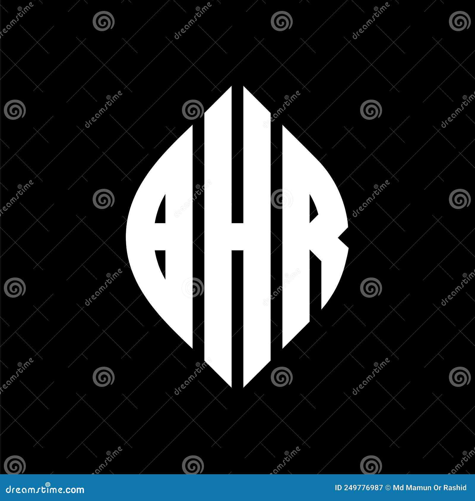 BHR Circle Letter Logo Design with Circle and Ellipse Shape. BHR ...