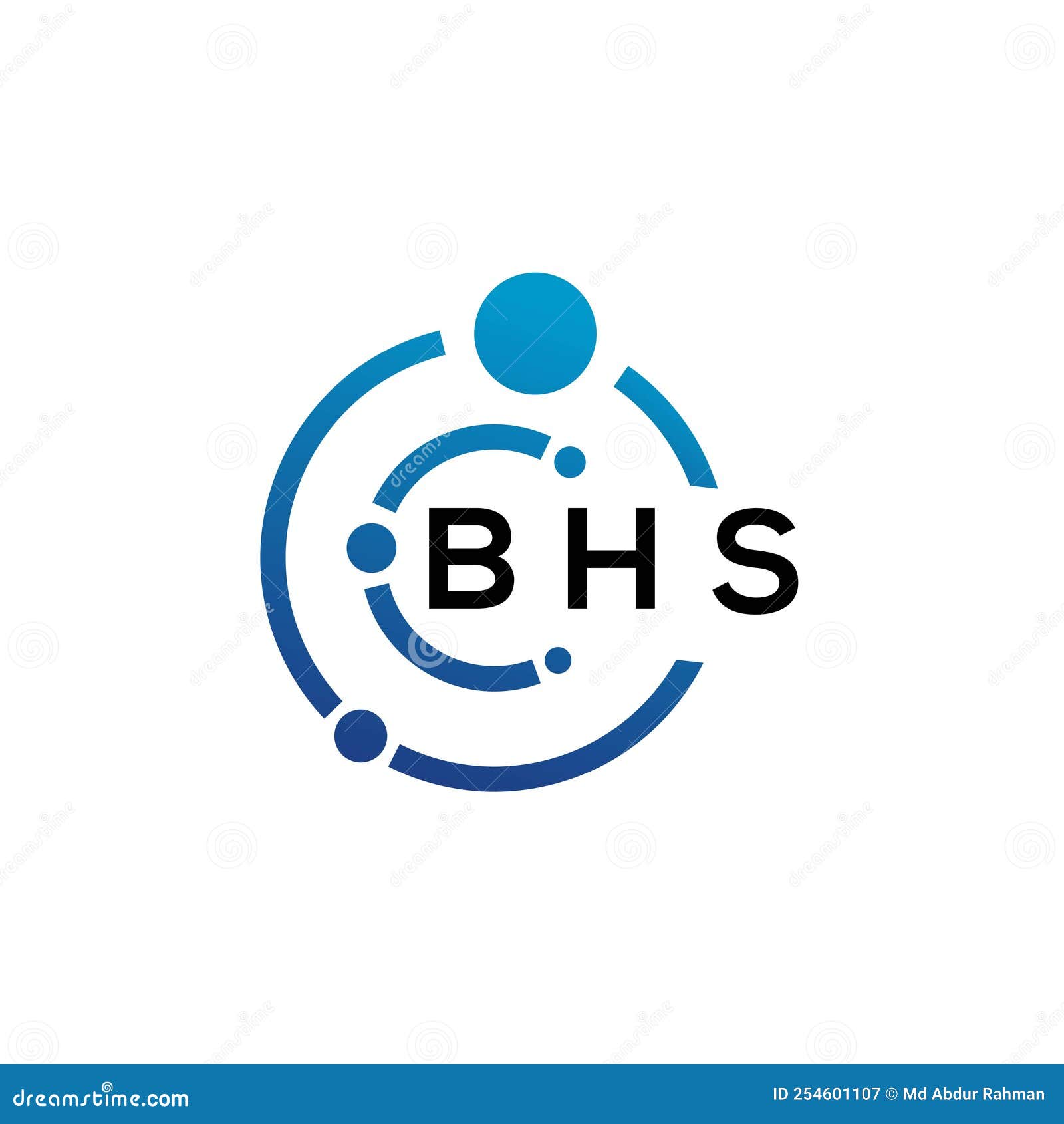 BHS Letter Logo Design on White Background. BHS Creative Initials ...