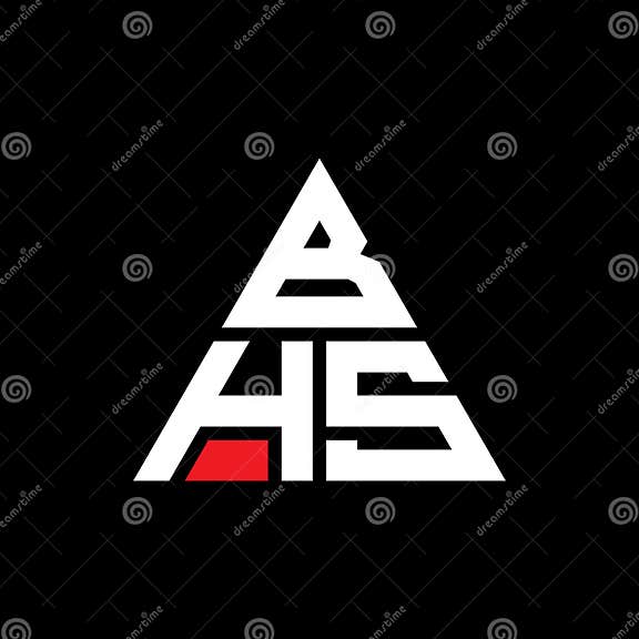 BHS Triangle Letter Logo Design with Triangle Shape. BHS Triangle Logo ...