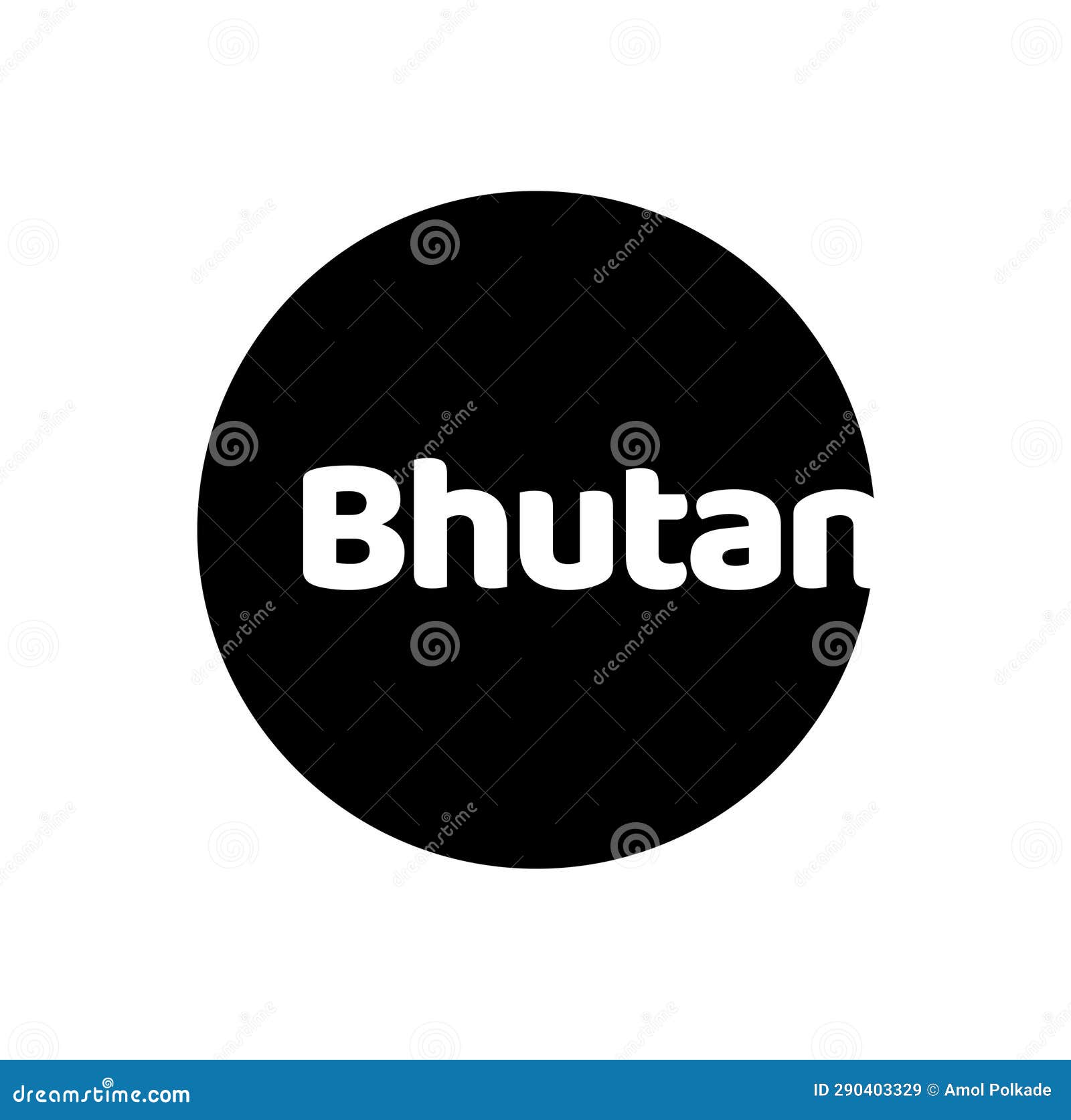 Bhutan Country Name Vector Lettering Stock Illustration - Illustration ...
