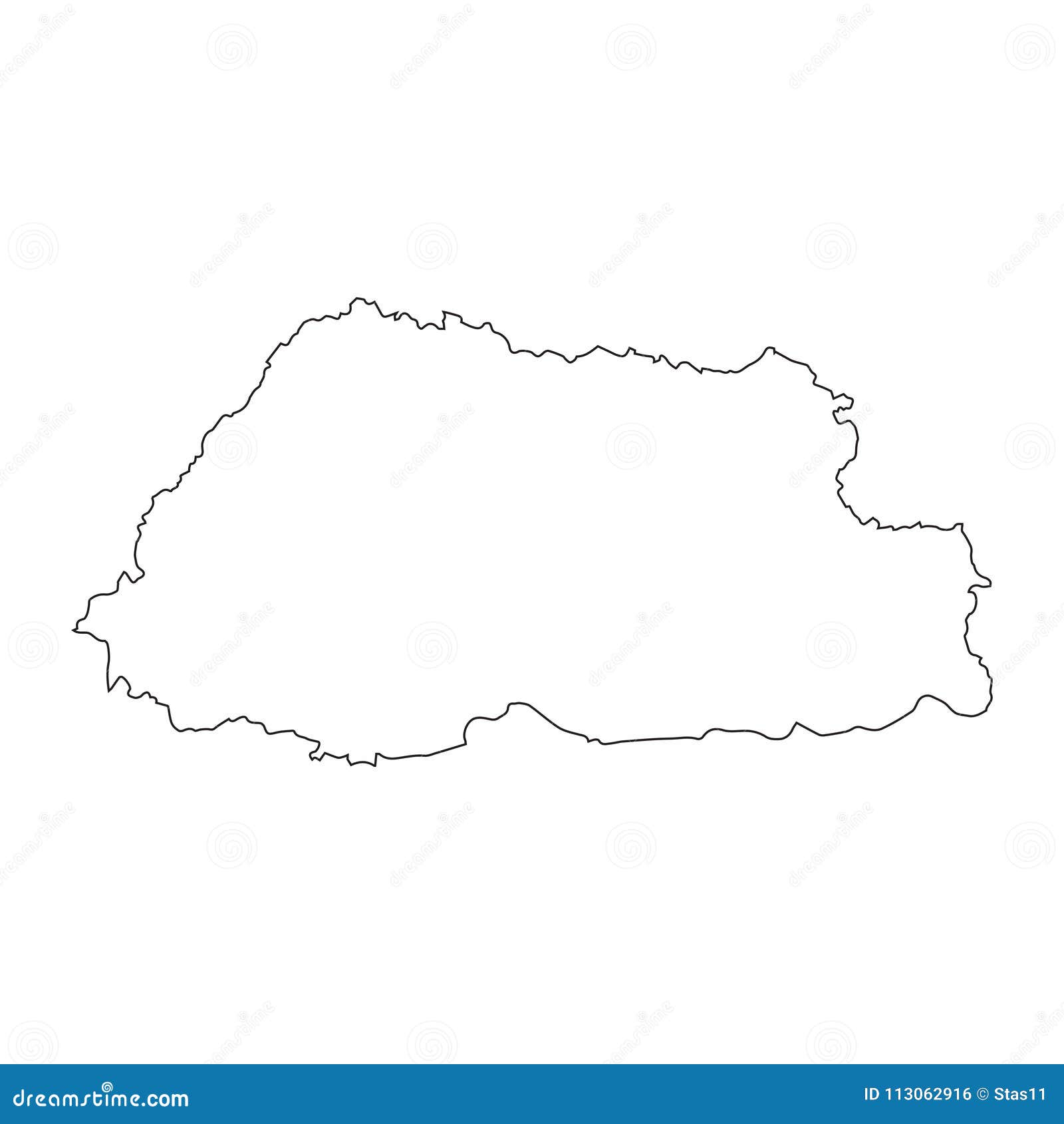 Bhutan Linear Map on a White Background. Vector Illustration Stock ...