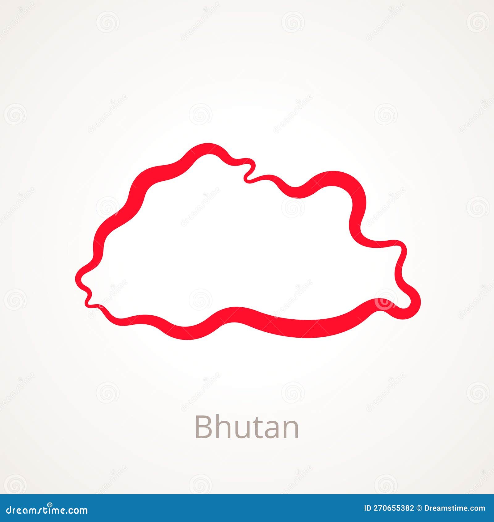 Bhutan - Outline Map stock vector. Illustration of shape - 270655382