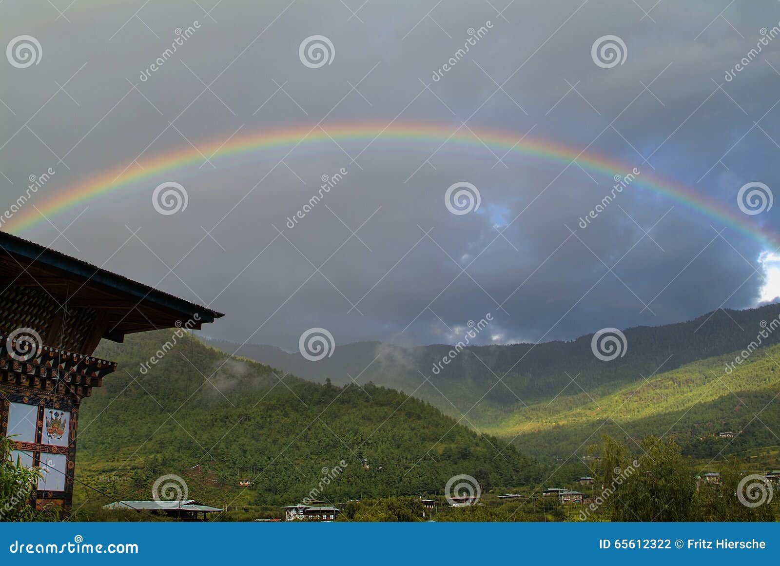 Bhutan, Paro Valley stock photo. Image of asia, rainbow - 65612322