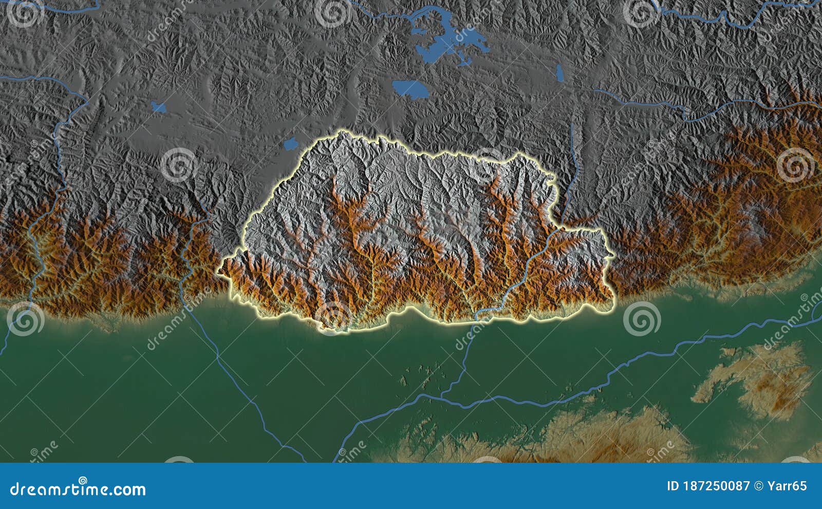 Bhutan - Relief. Composition Stock Illustration - Illustration of ...