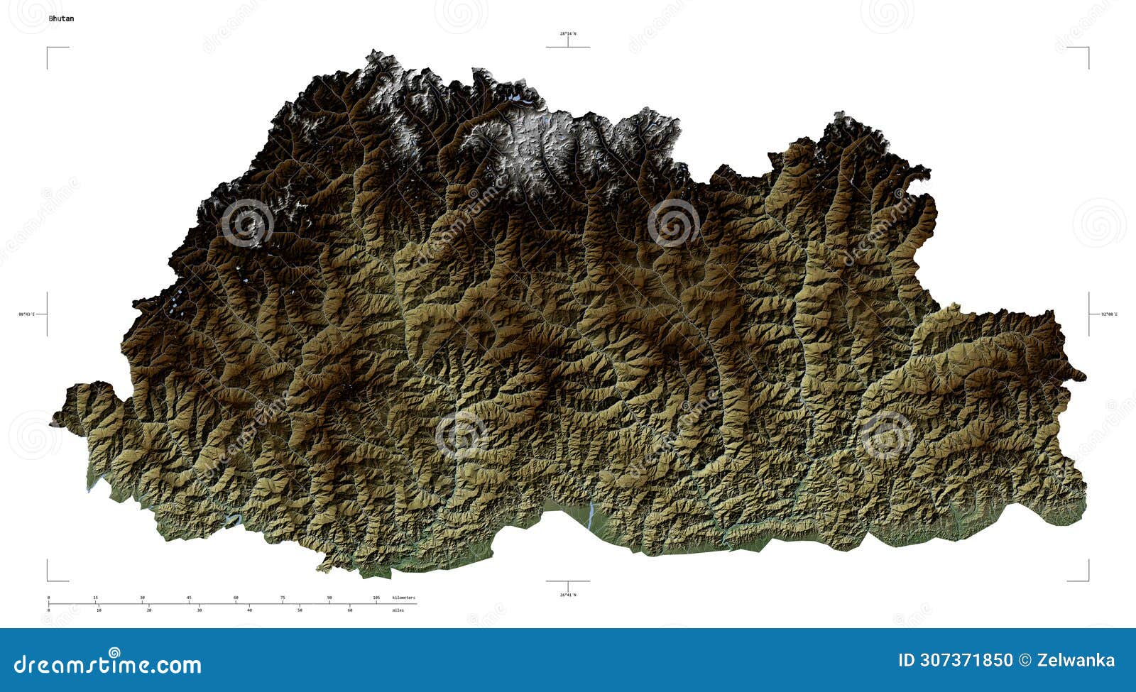 Bhutan Shape on White. Pale Stock Illustration - Illustration of ocean ...