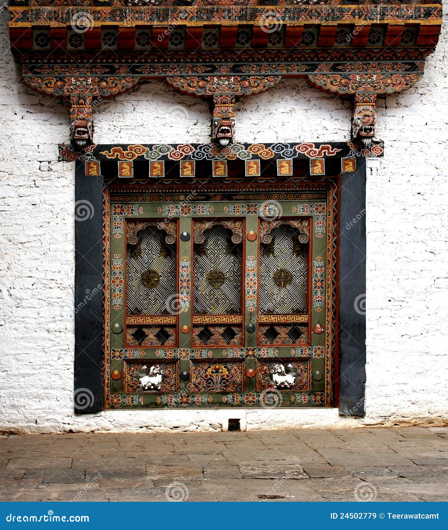 Bhutanese window stock image. Image of large, building - 24502779