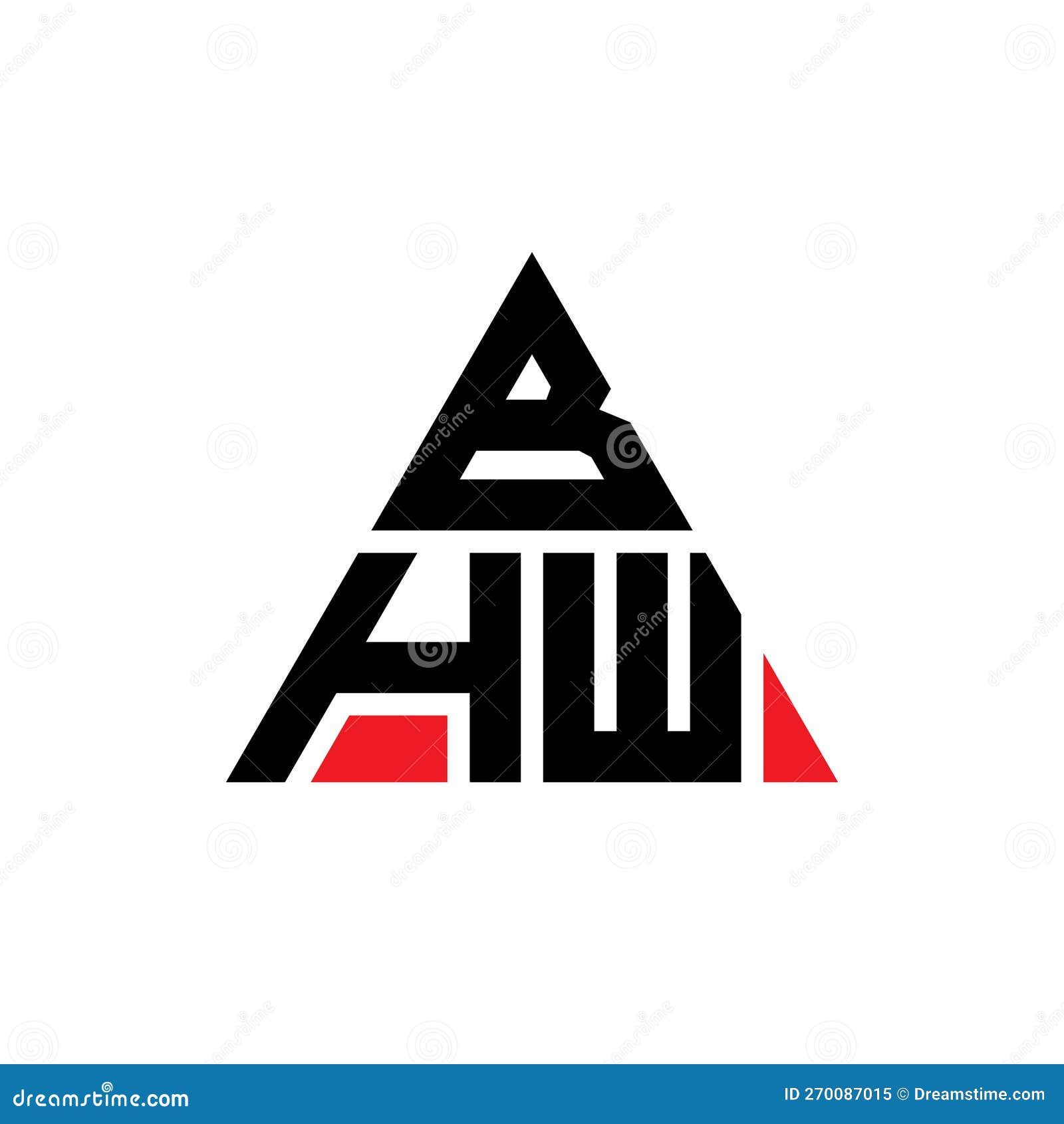 BHW Triangle Letter Logo Design with Triangle Shape. BHW Triangle Logo ...