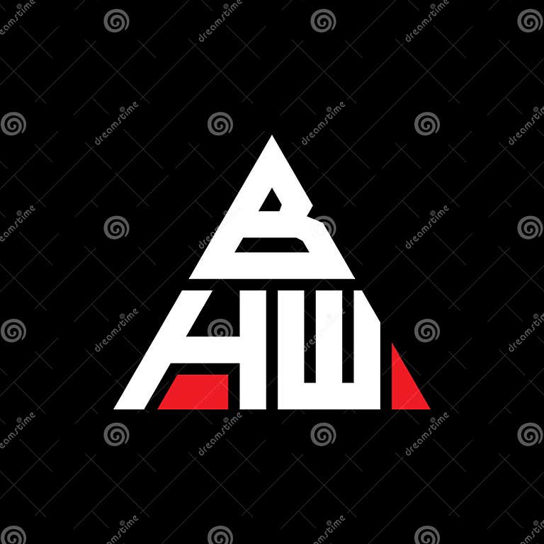BHW Triangle Letter Logo Design with Triangle Shape. BHW Triangle Logo ...