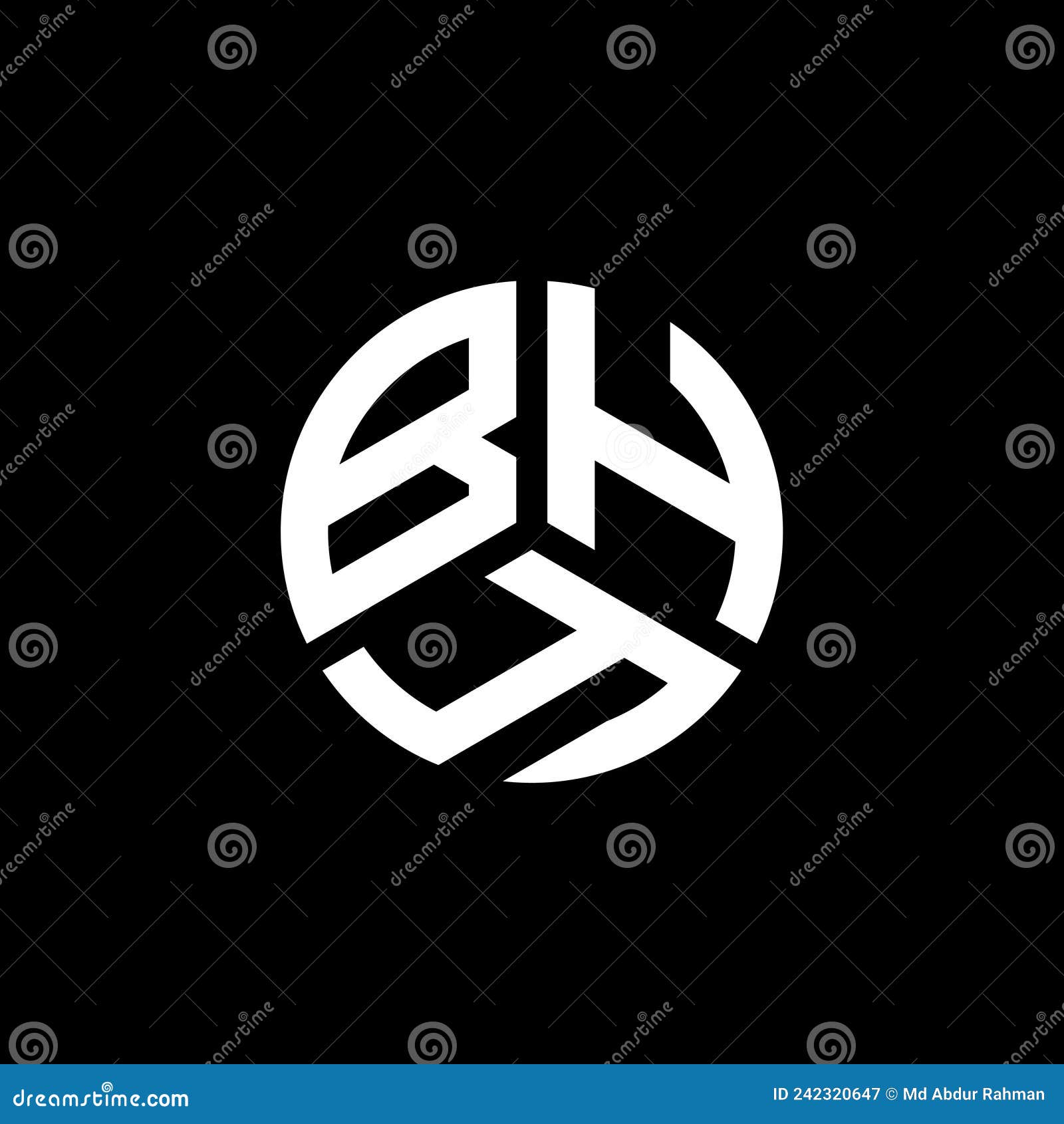 BHY Letter Logo Design on White Background. BHY Creative Initials ...