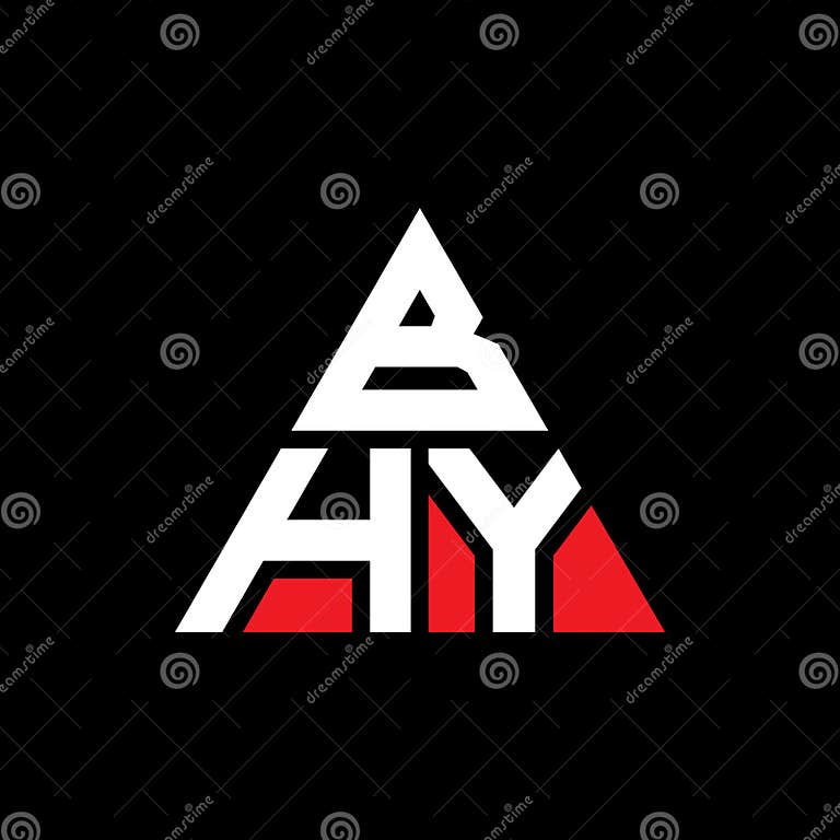 BHY Triangle Letter Logo Design with Triangle Shape. BHY Triangle Logo ...