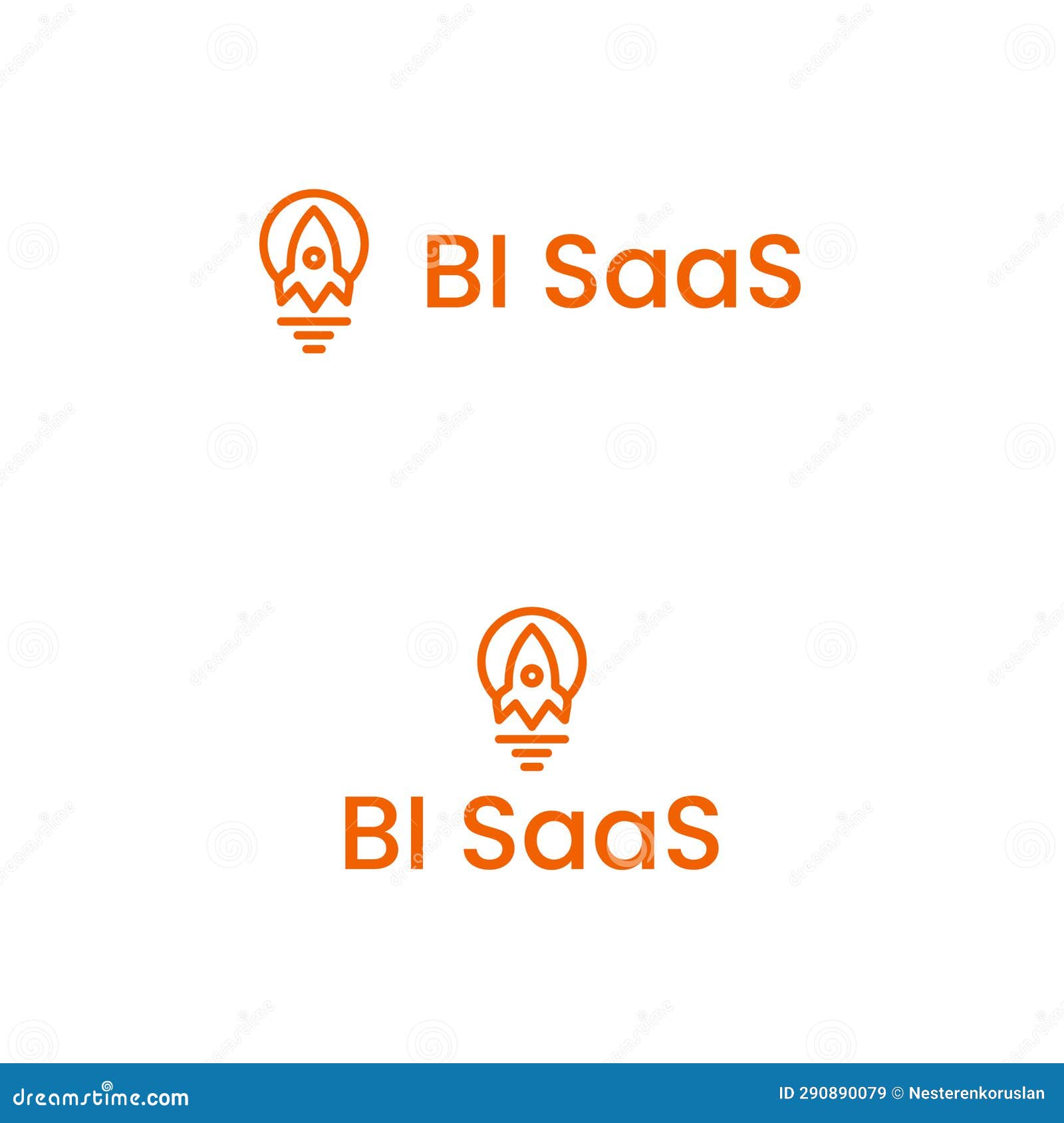 BI and Analytics SaaS Text with Rocket and Lightbulb Logo Stock ...