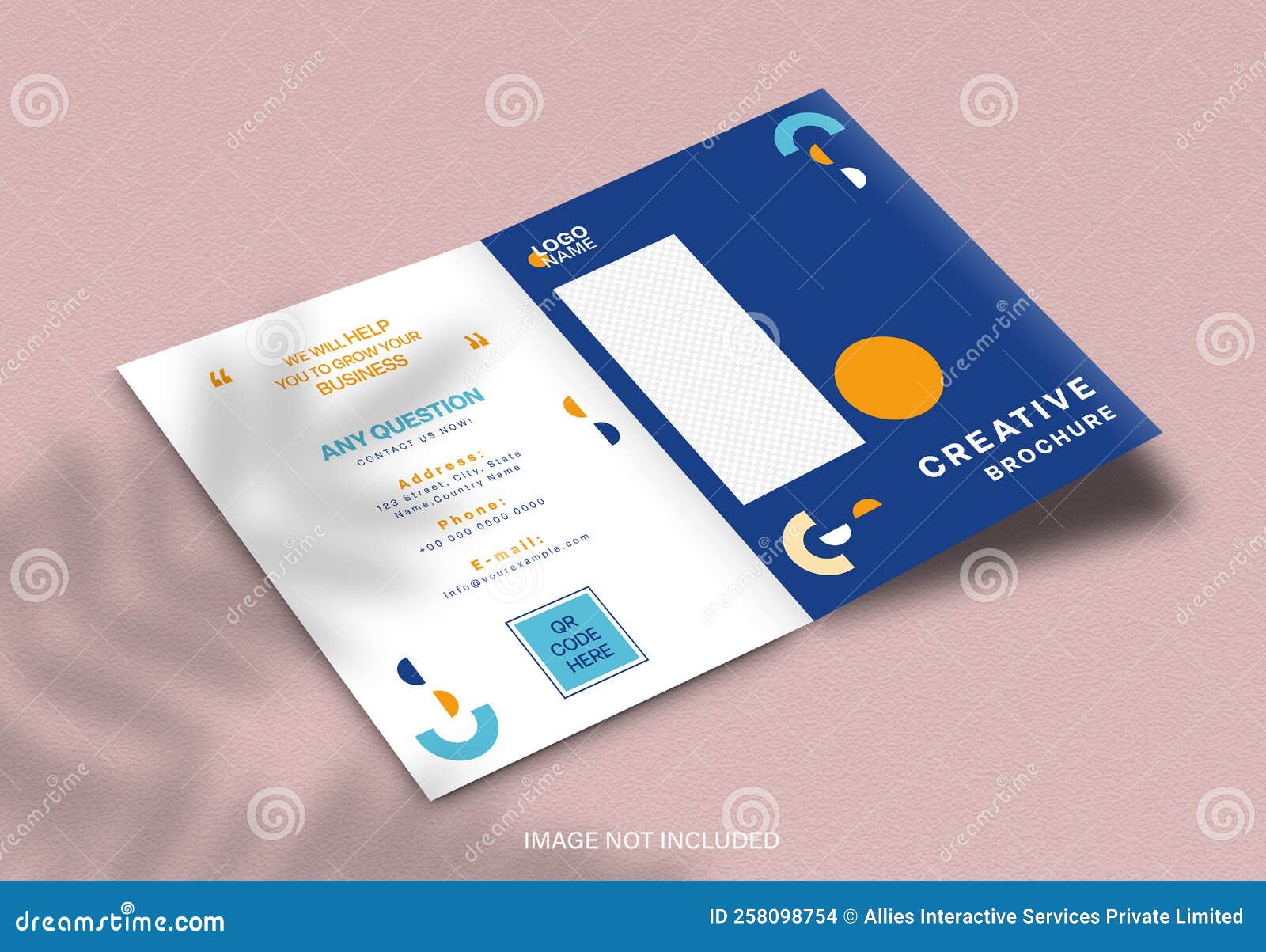 Bi-Fold Brochure Template or Flyer Design with Space for Image or Text ...