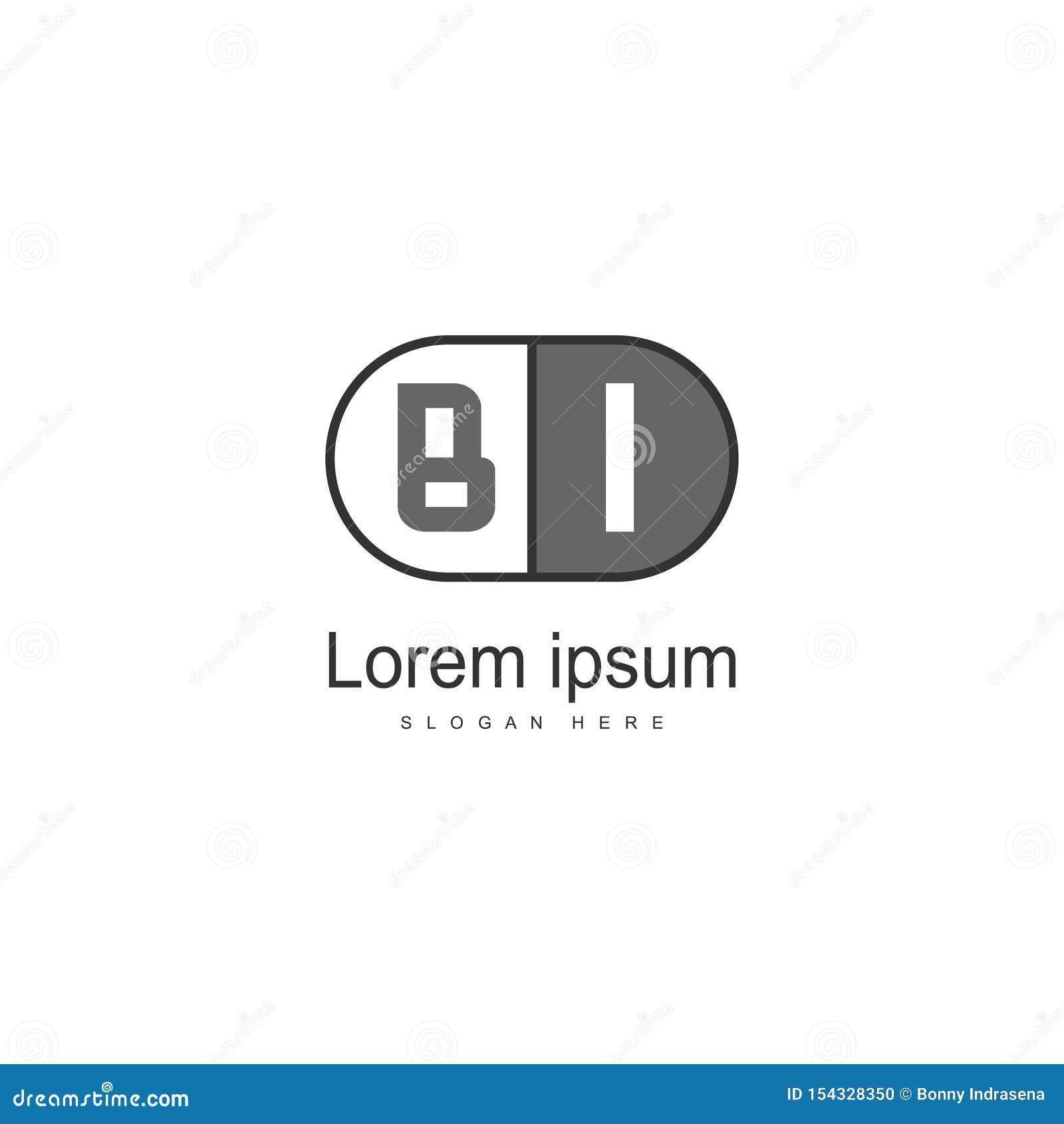 BI Letter Logo Design. Creative Modern BI Letters Icon Illustration ...