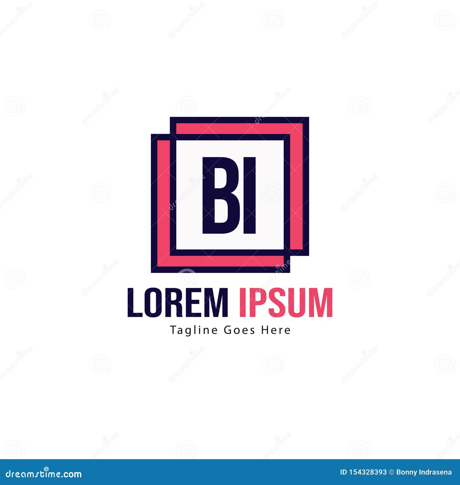 BI Letter Logo Design. Creative Modern BI Letters Icon Illustration ...