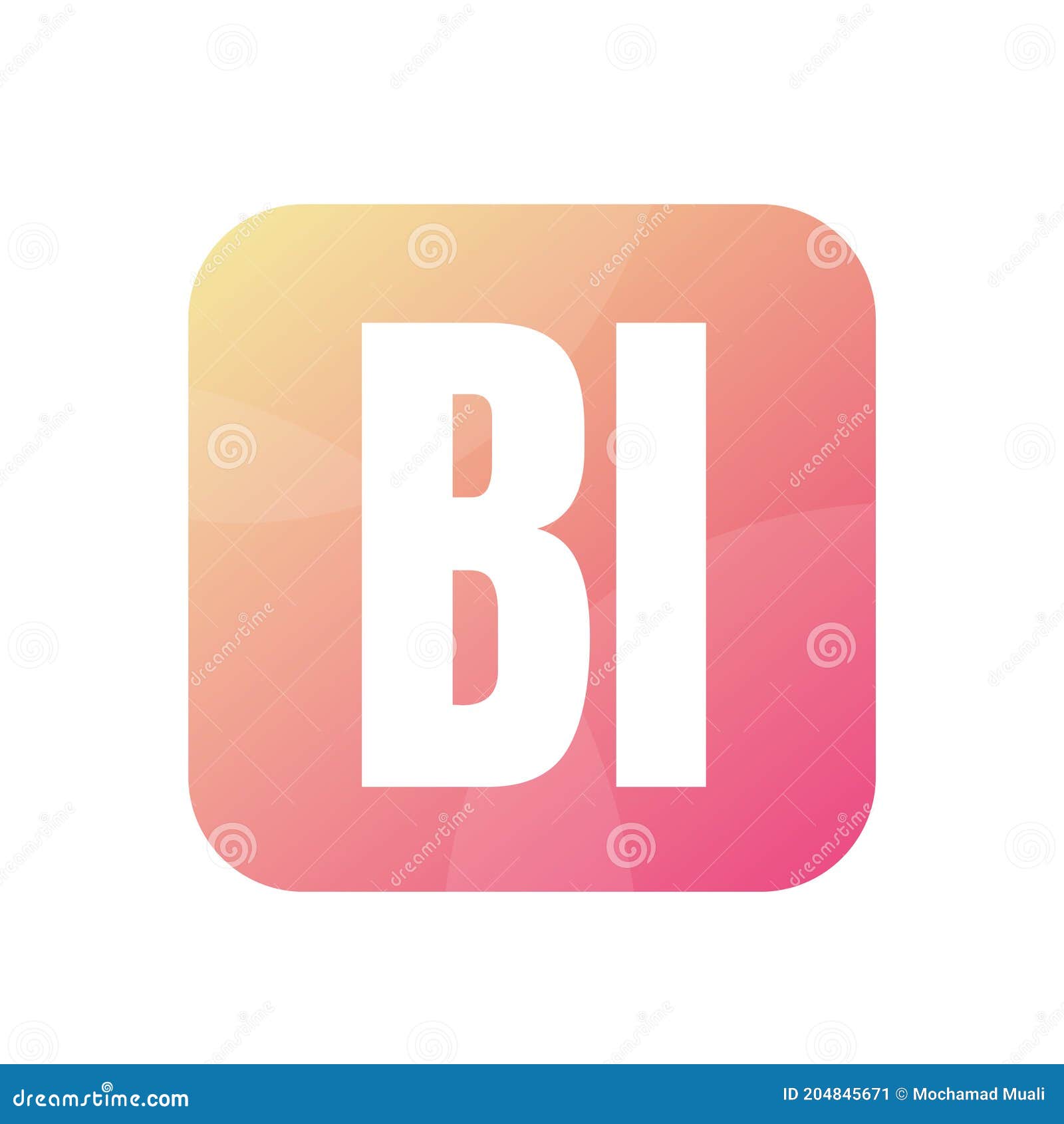 BI Letter Logo Design with Simple Style Stock Illustration ...