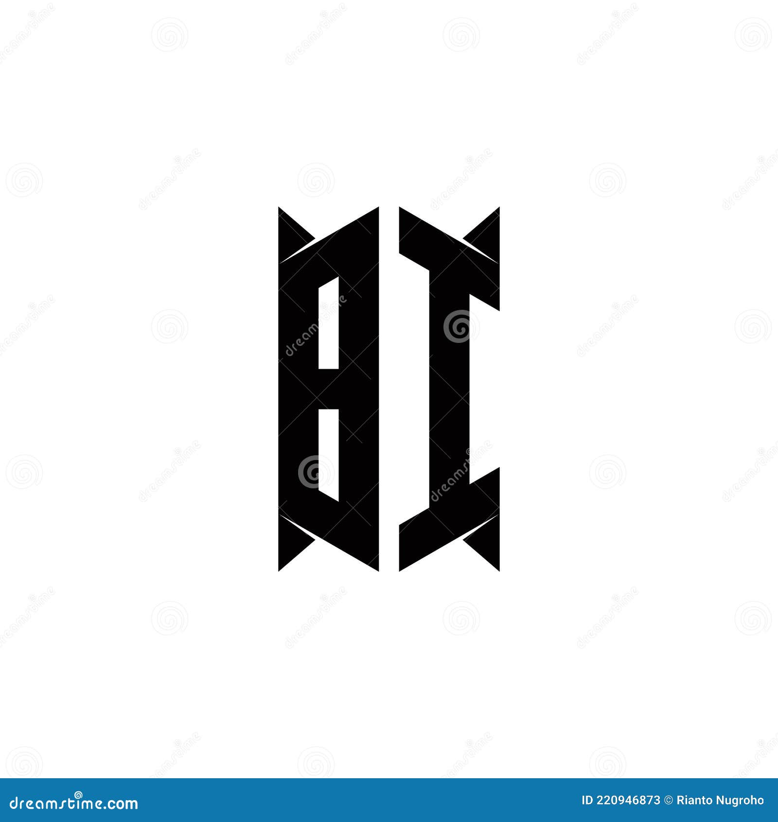 BI Logo Monogram with Shield Shape Designs Template Stock Vector ...