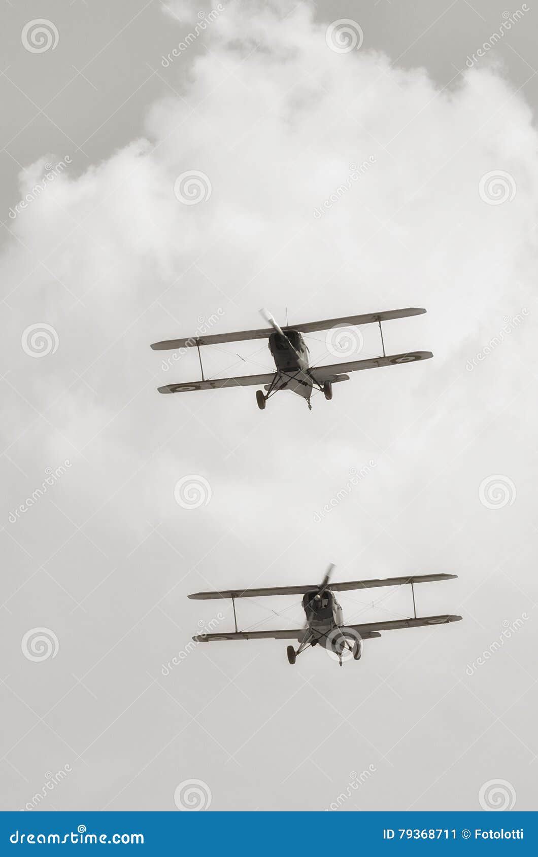 Bi-plane in flight stock image. Image of pilot, flying - 79368711