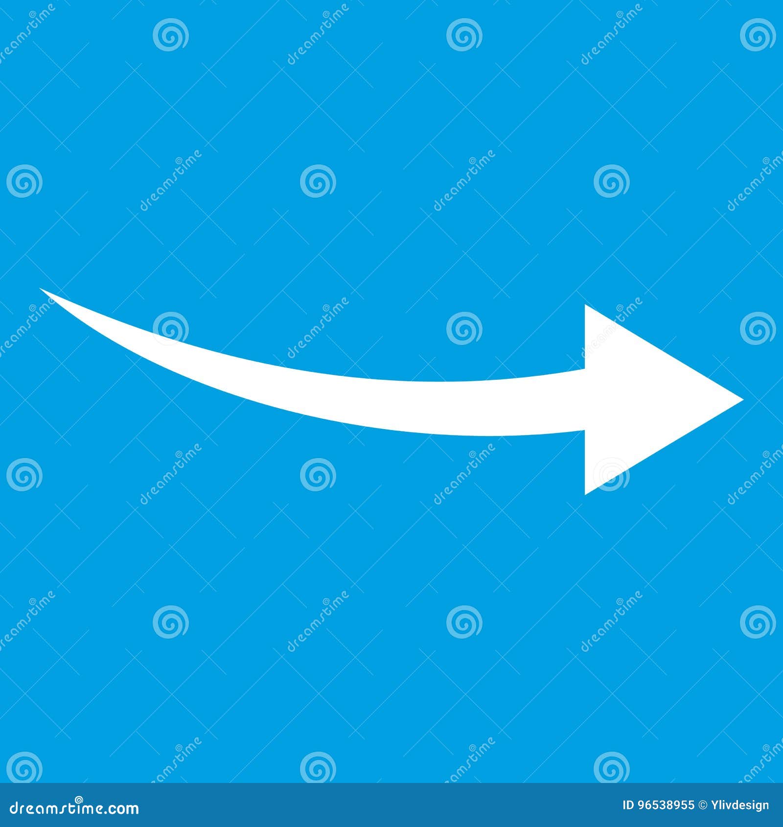 Bianco Dell'icona Della Freccia Della Curva Illustrazione Vettoriale ...