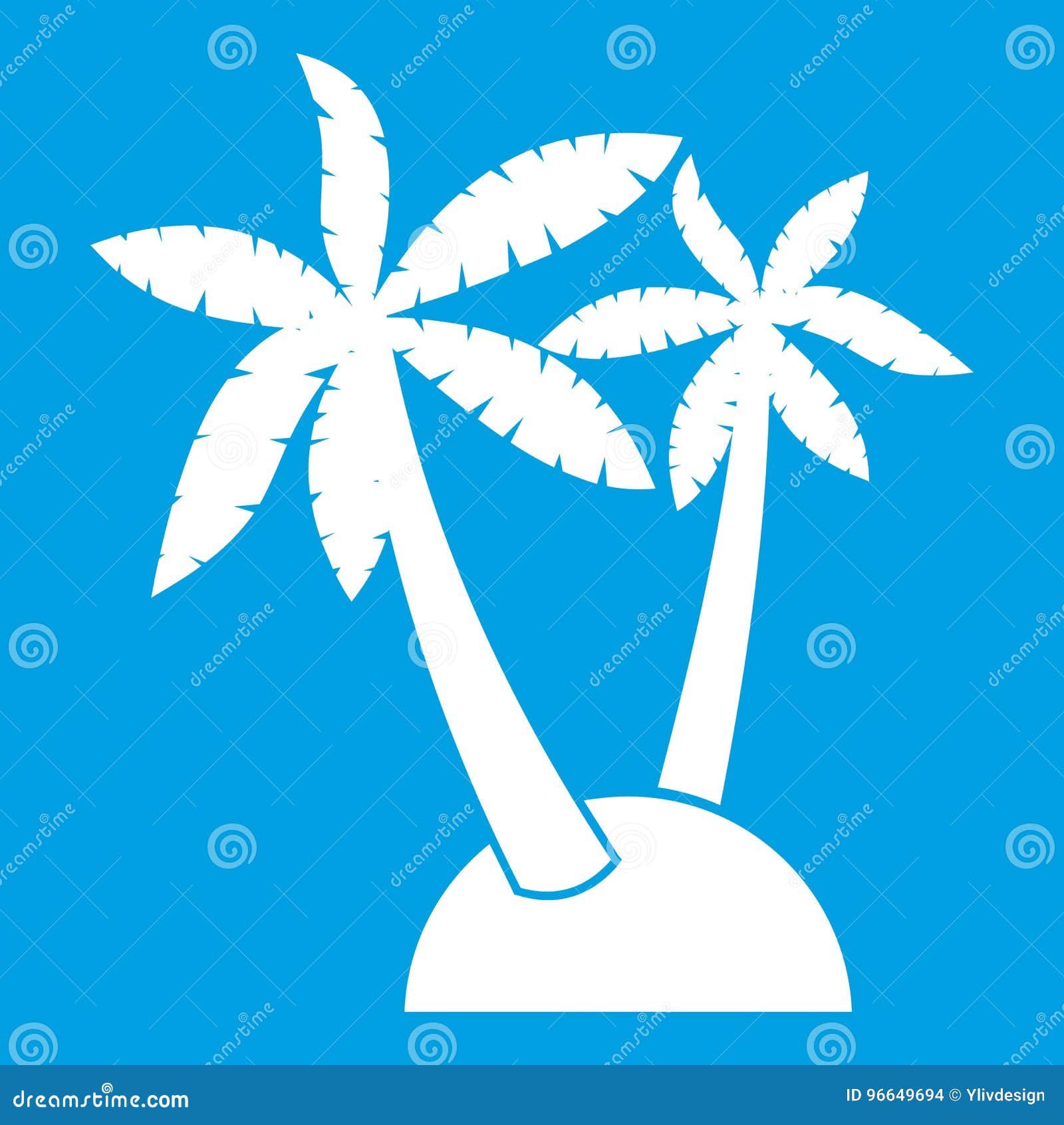 Bianco Dell'icona Delle Palme Illustrazione Vettoriale - Illustrazione ...