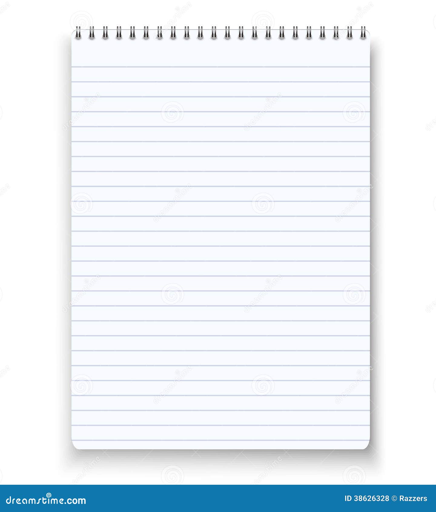 Bianco Isolato Blocco Note a Spirale in Bianco Realistico Illustrazione ...