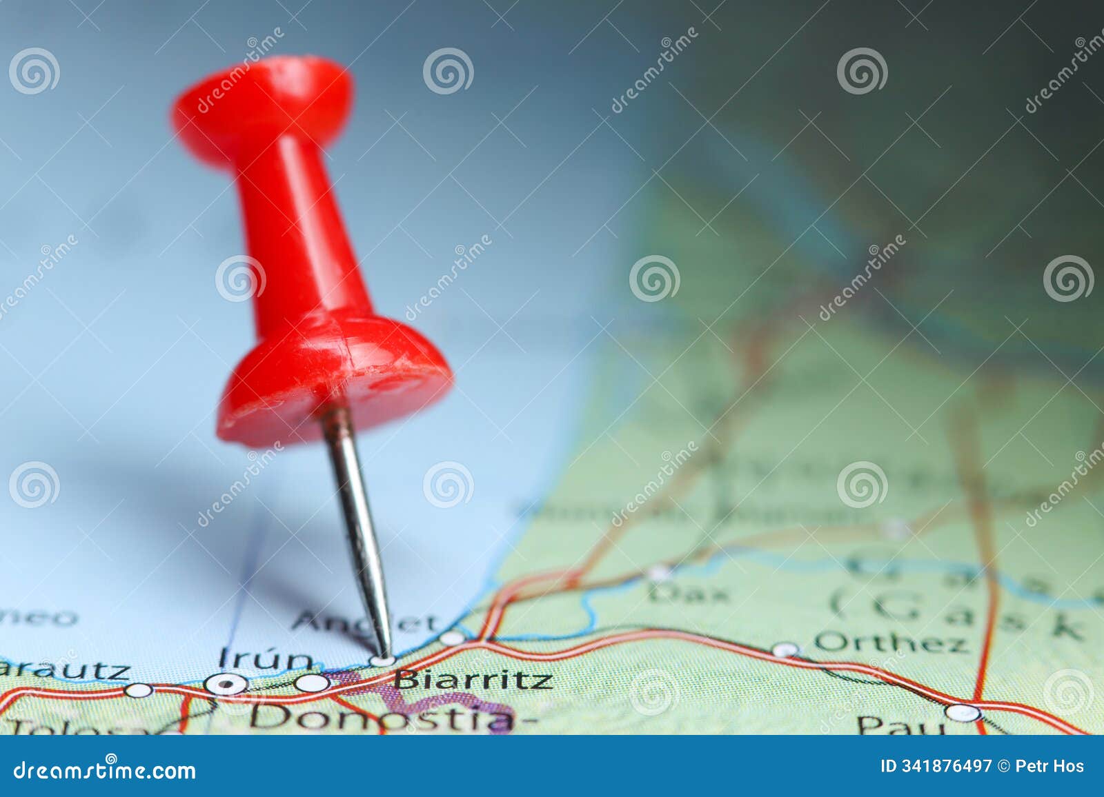 Biarritz, France Pin on Map Stock Image - Image of destination, graphic ...